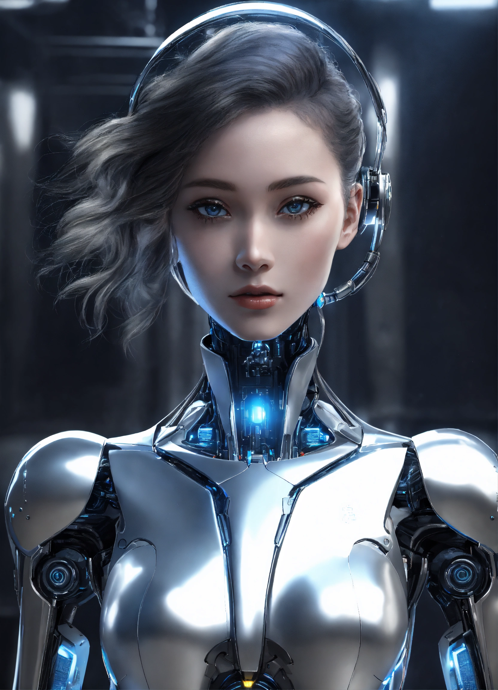 Lexica - A high-tech and sophisticated girl-like robot with silver ...