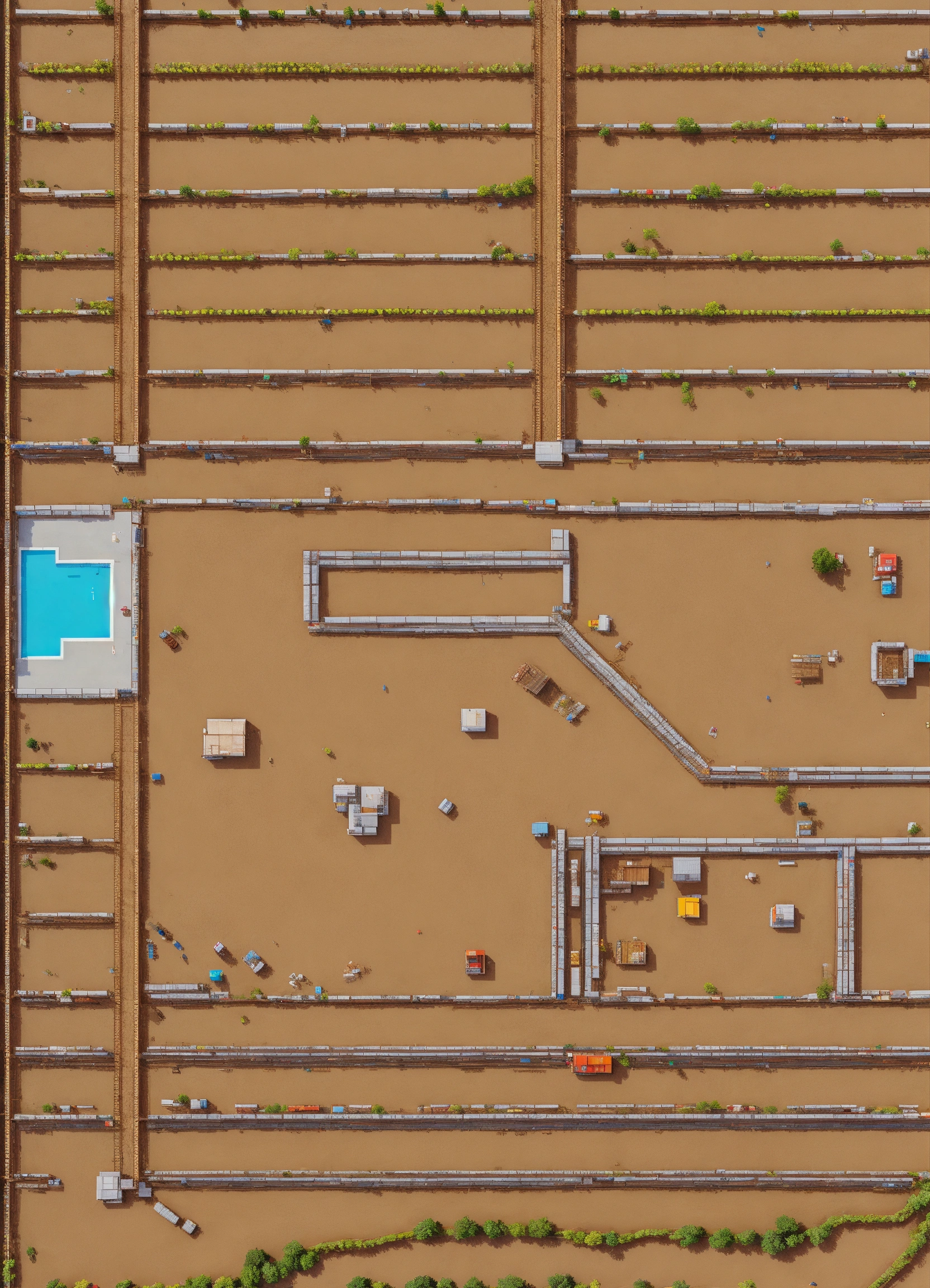 Lexica - Simple pixel building site from overhead