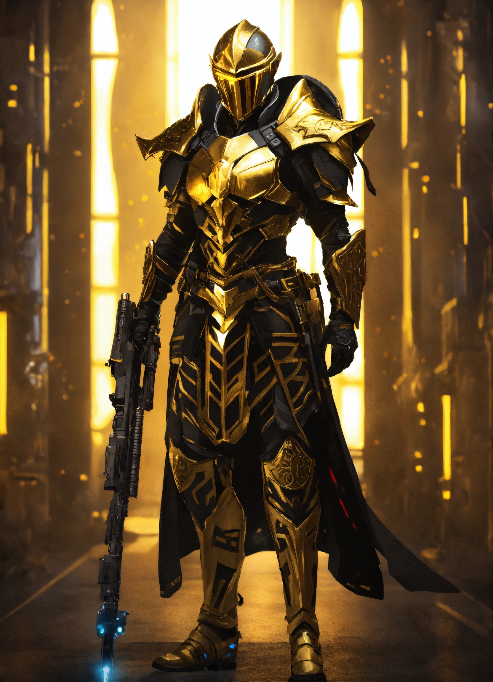 Lexica - Full body of a high elf sci fi soldier wearing heavy sci fi ...