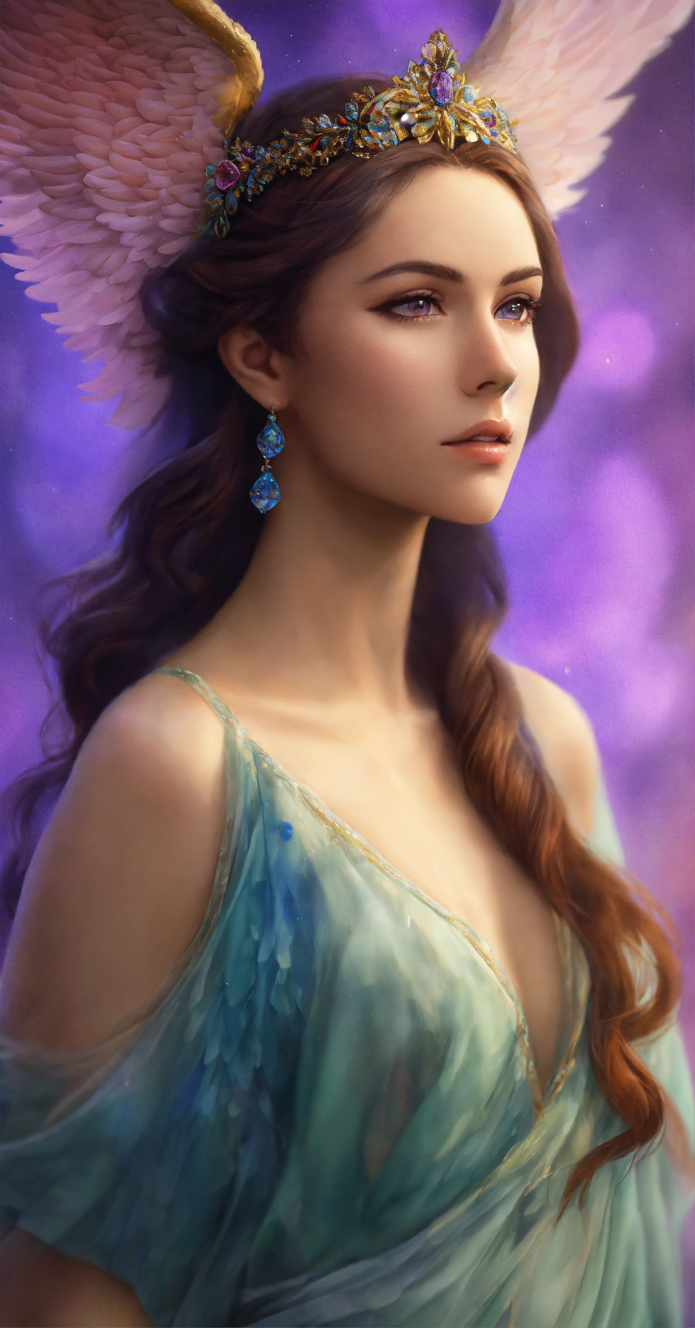 Lexica - Retrato de una mujer Angel joven con alas de angel detalladas ...