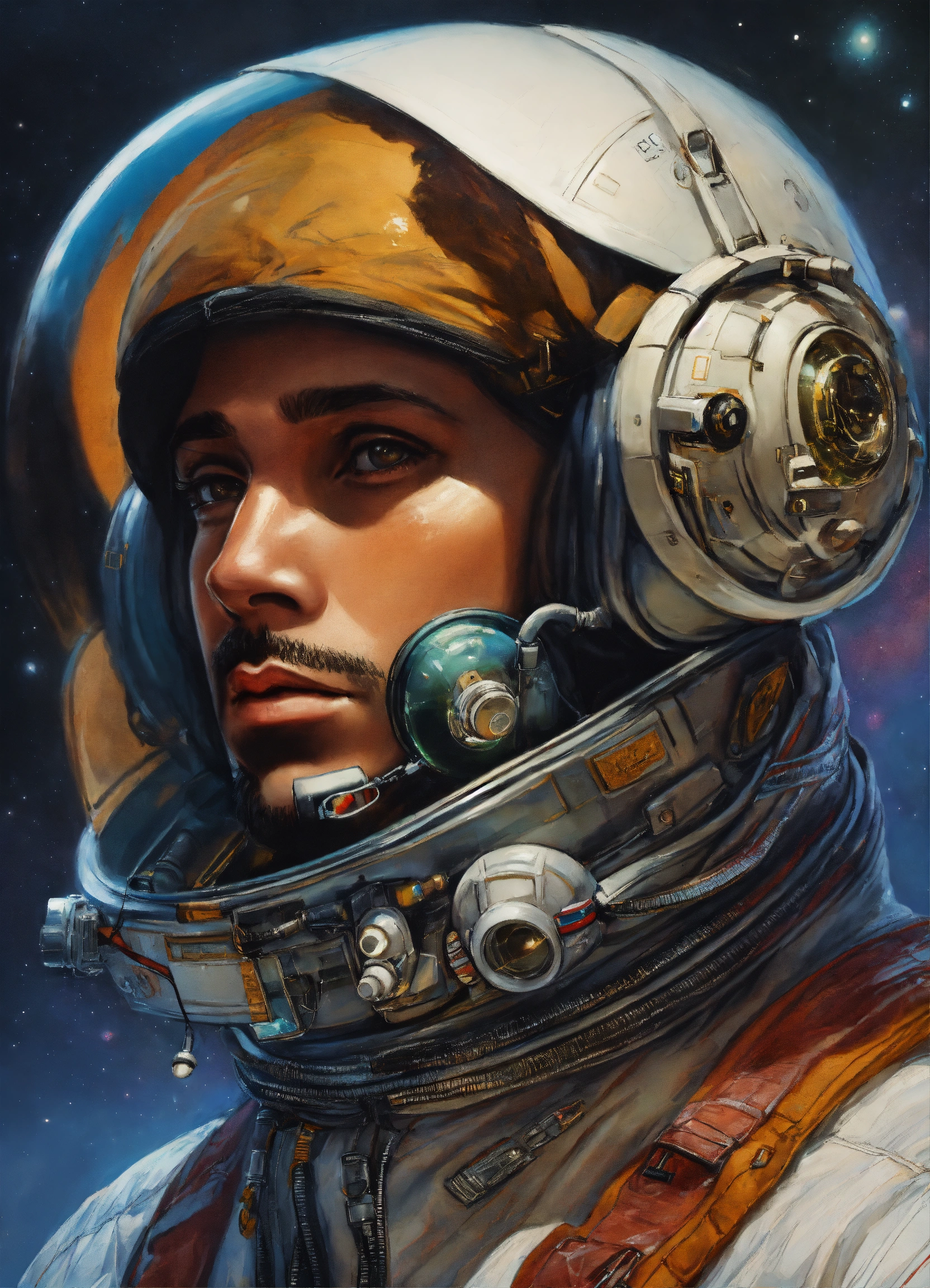 Lexica - Arab male pilot wearing a space flight suit, coriolis the ...