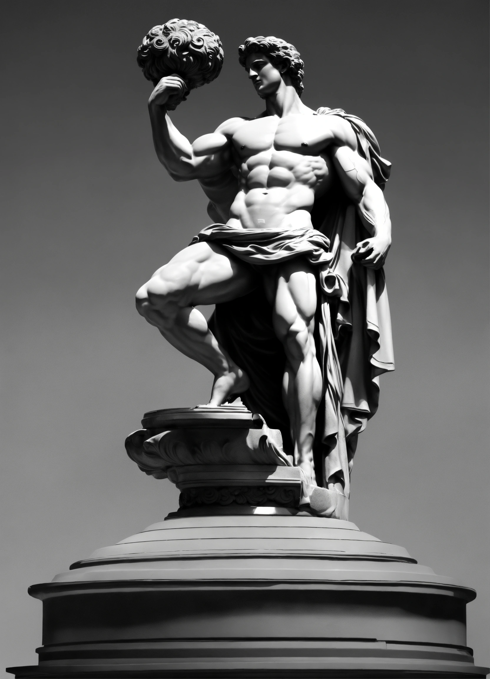 Lexica - A Statue from a muscular Greek god Statue with a wavey middel ...