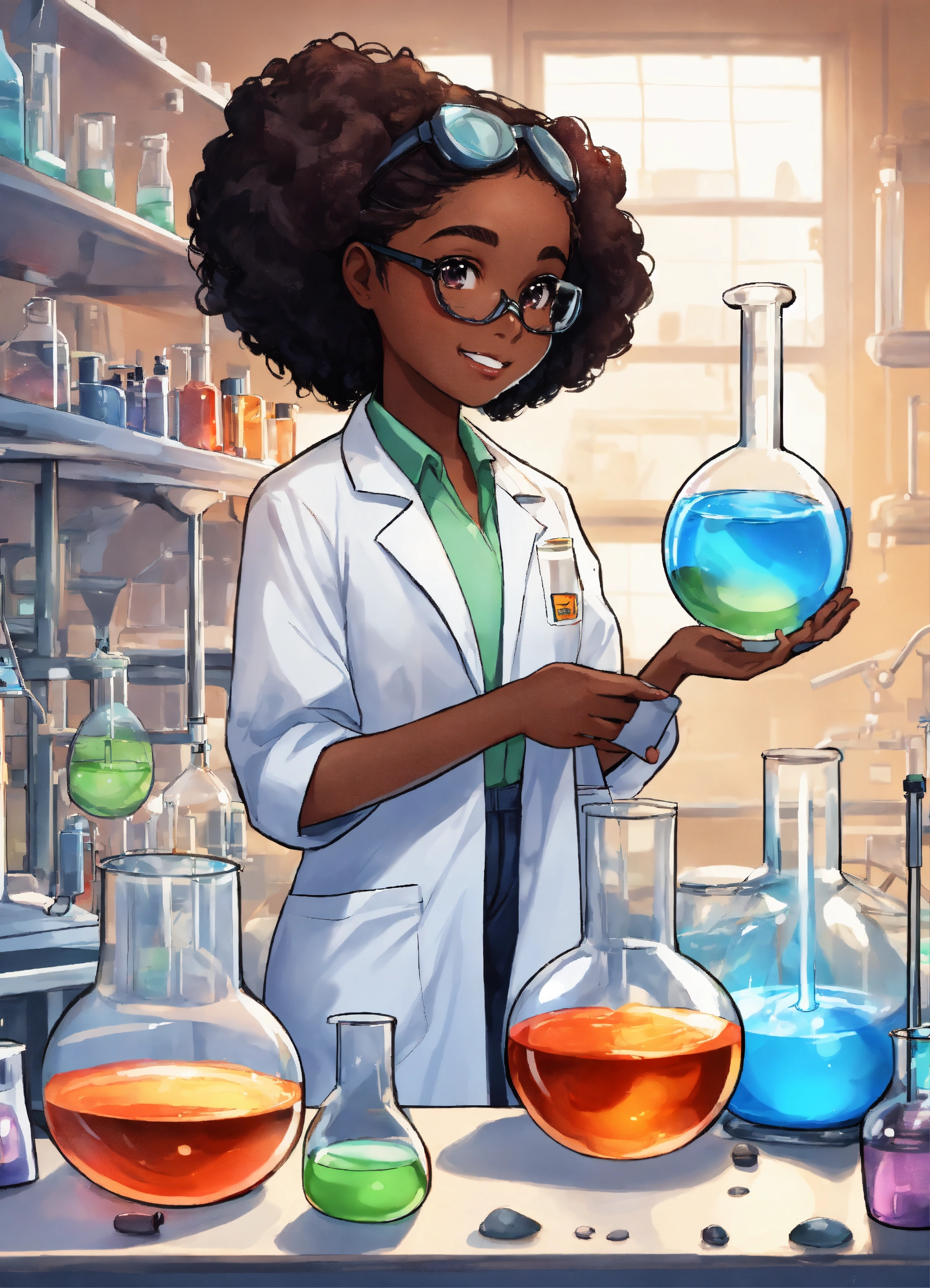 Lexica - Make me Cartoon of a little 10 year old African American dark ...