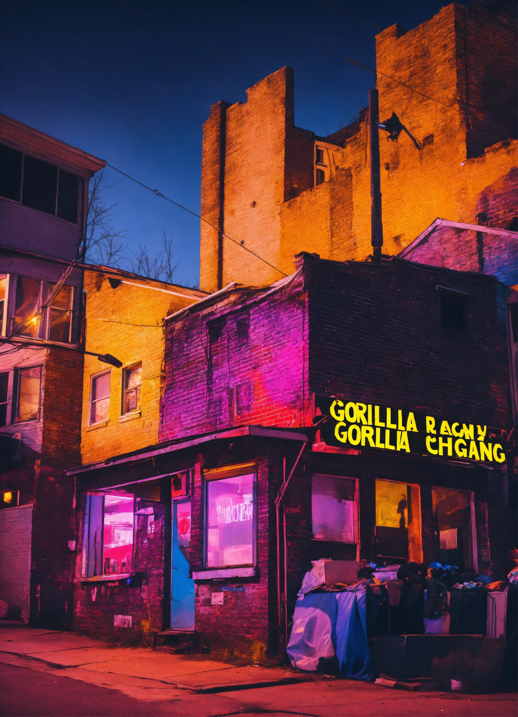 Lexica - Inside of a Trap house urban neighborhood with the words ...