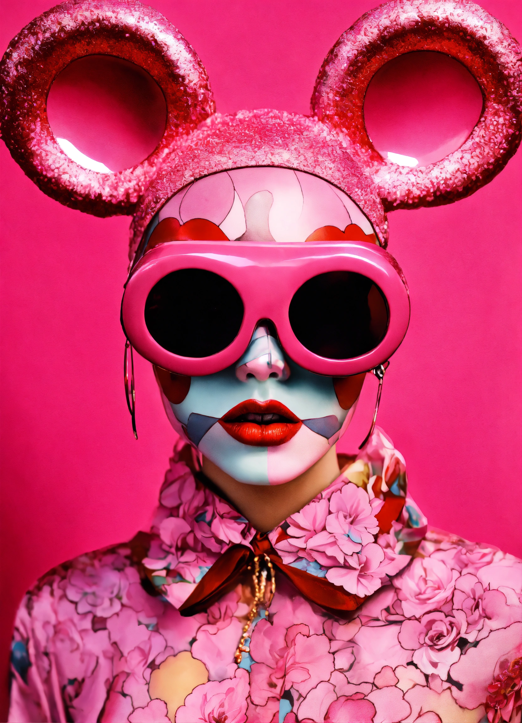 Lexica - Close up portrait Photography, of the comix wearing a pink ...