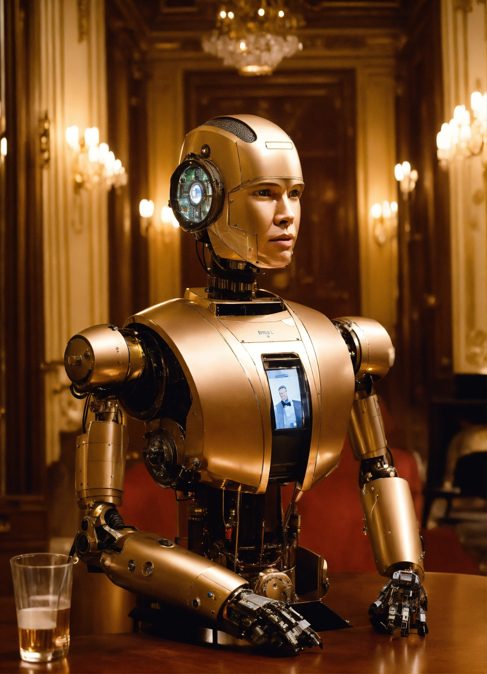 Lexica - Brad Pitt’s Robot Butler” Craft an image of Brad Pitt with a ...