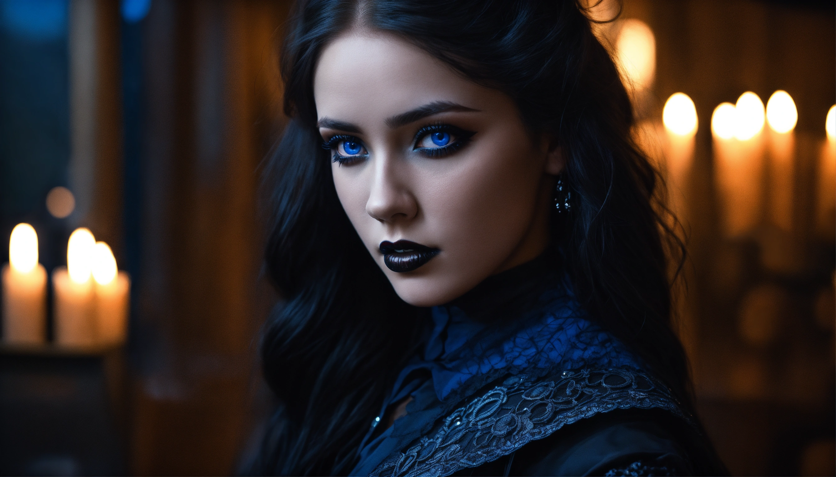 Lexica - Hyper realist photo of a Beautiful young woman in goth outfit ...