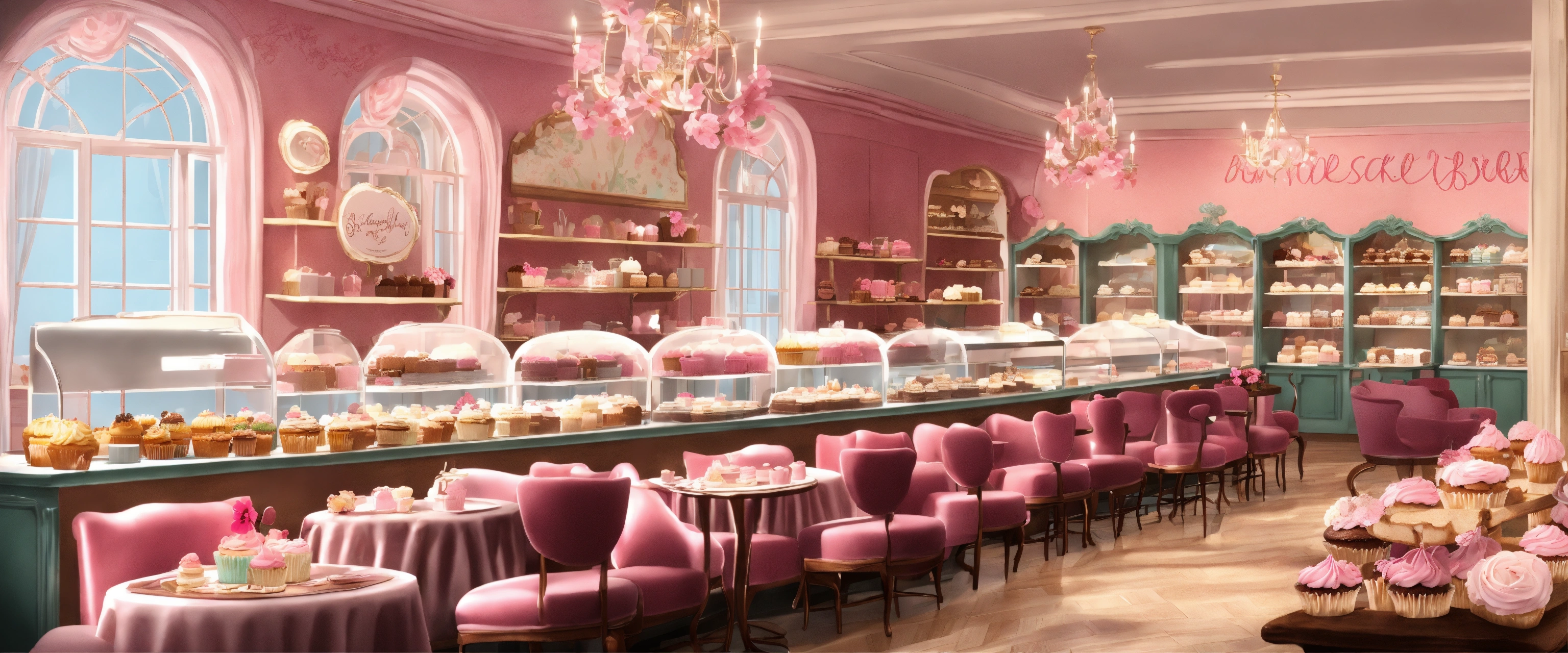 Lexica - Concept art of beautiful bakery, girly, cute, indoors ...