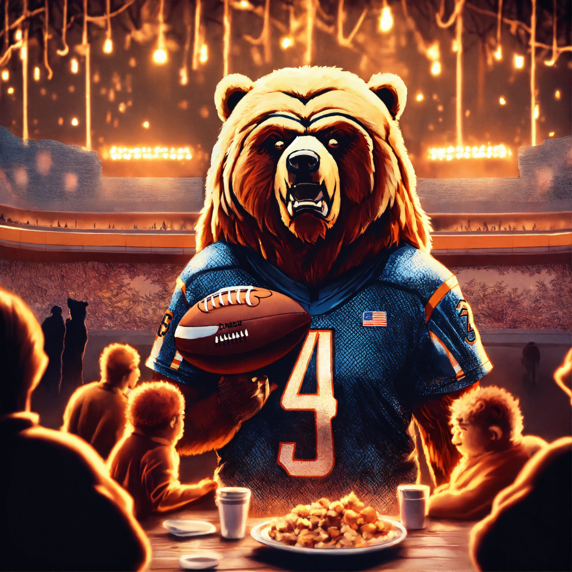 Lexica - Chicago bears evil american football mascot in forests with ...