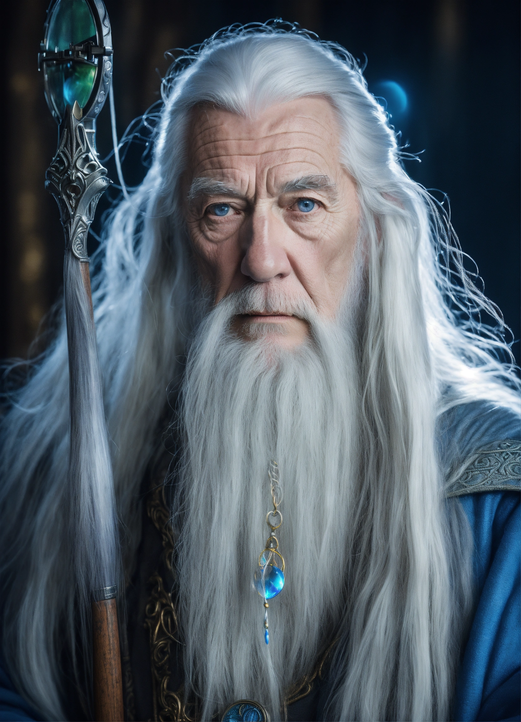 Lexica An Old White Man From The Shire With White Hair And Bright