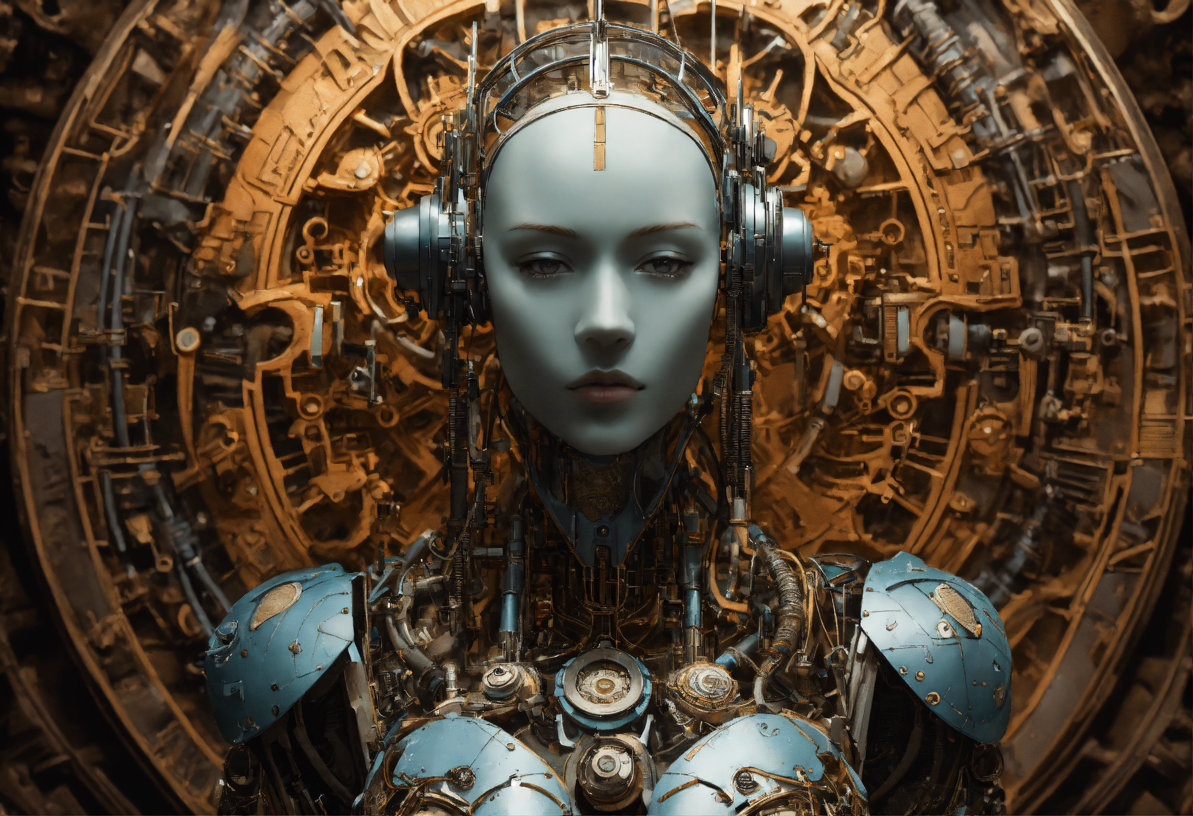 Lexica - Create a photorealistic portrait of a cyborg medieval ...