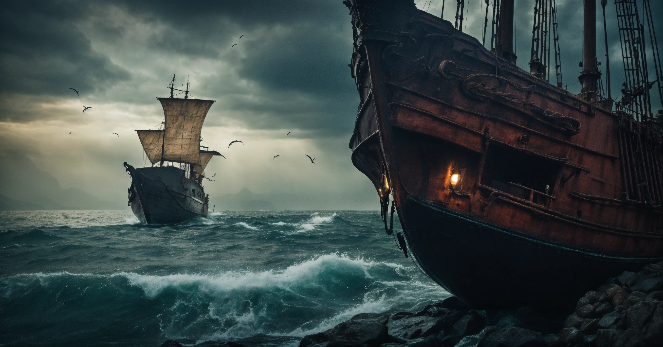 Lexica - Create a 4k detailed photo of two evil sirens singing at a ...