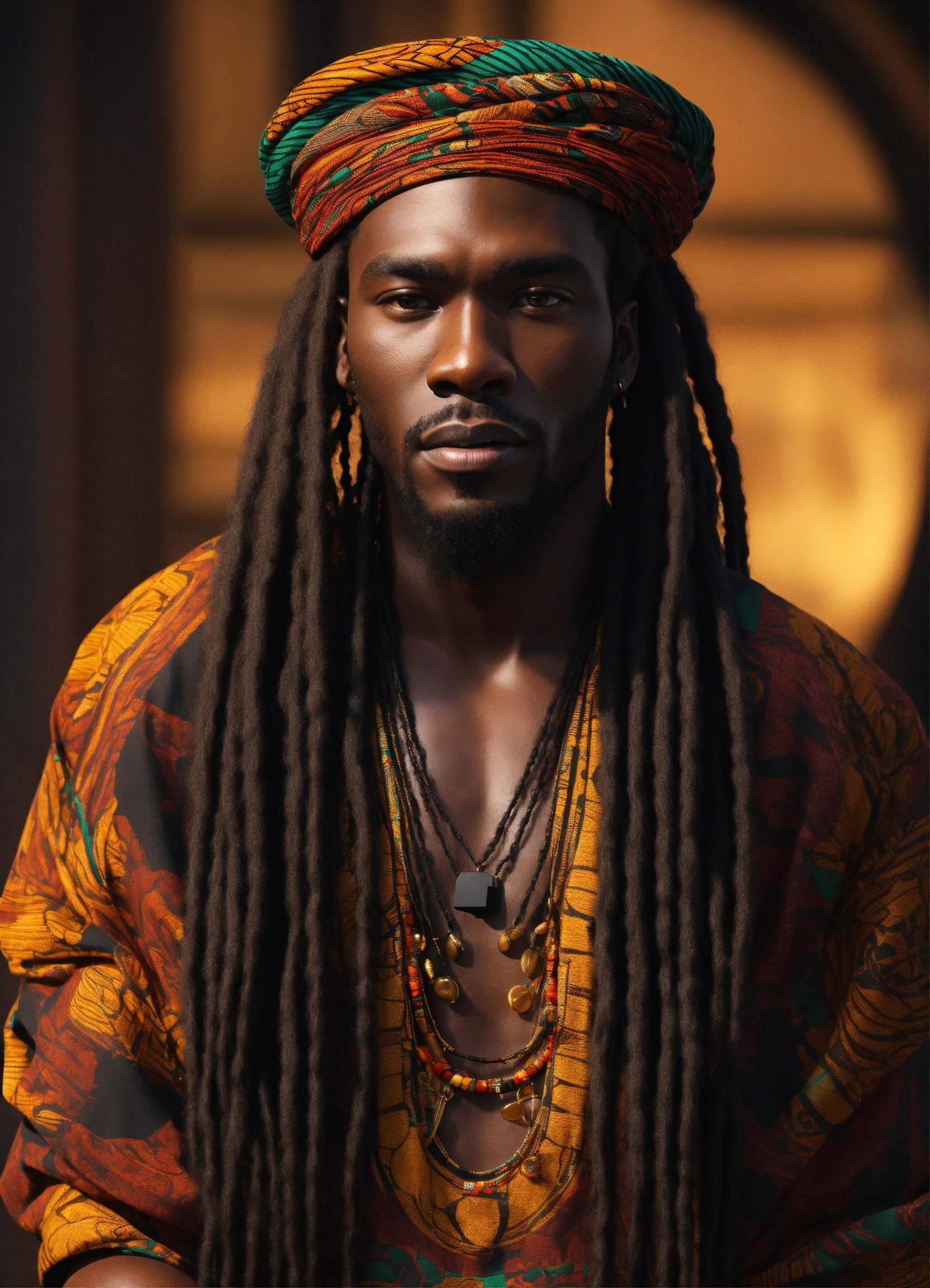 Lexica - 3d render of a Black man with long flowing dreadlocks, 6'5 ...