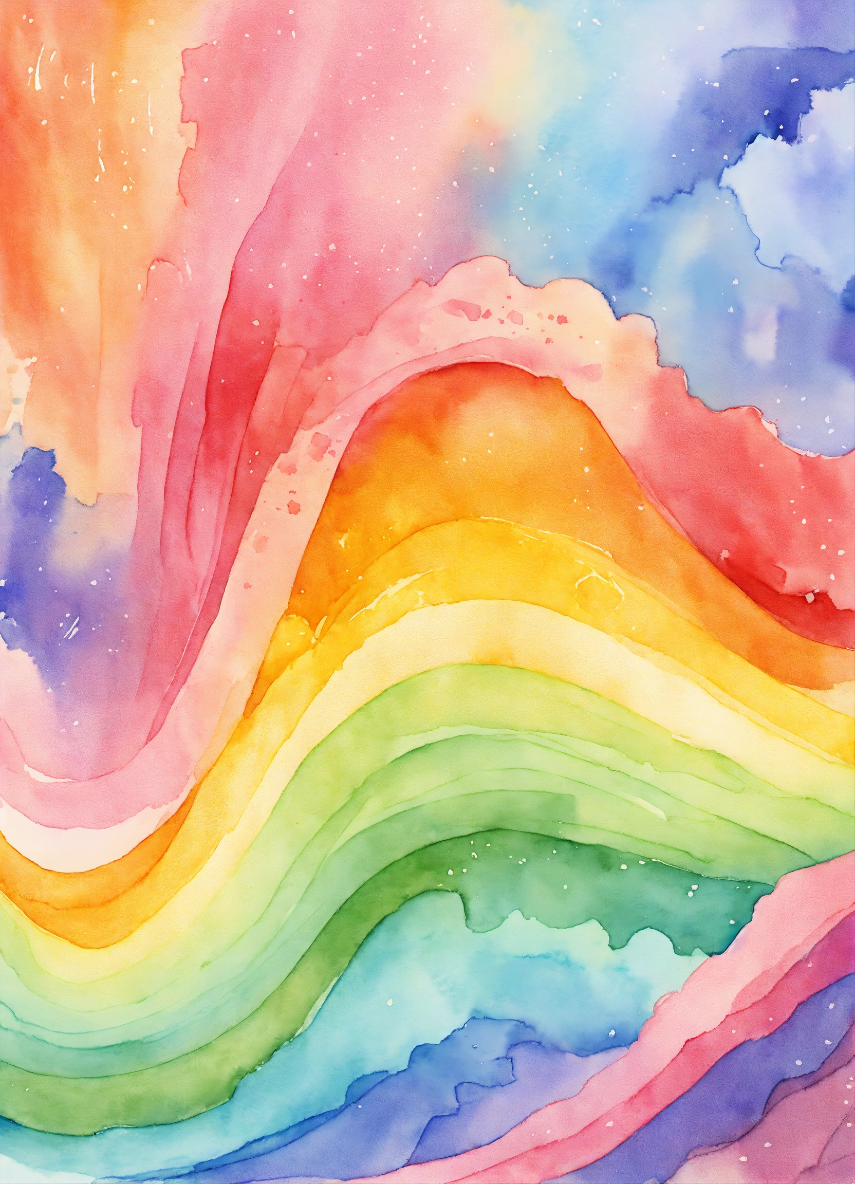 Lexica - Rainbow background watercolor style