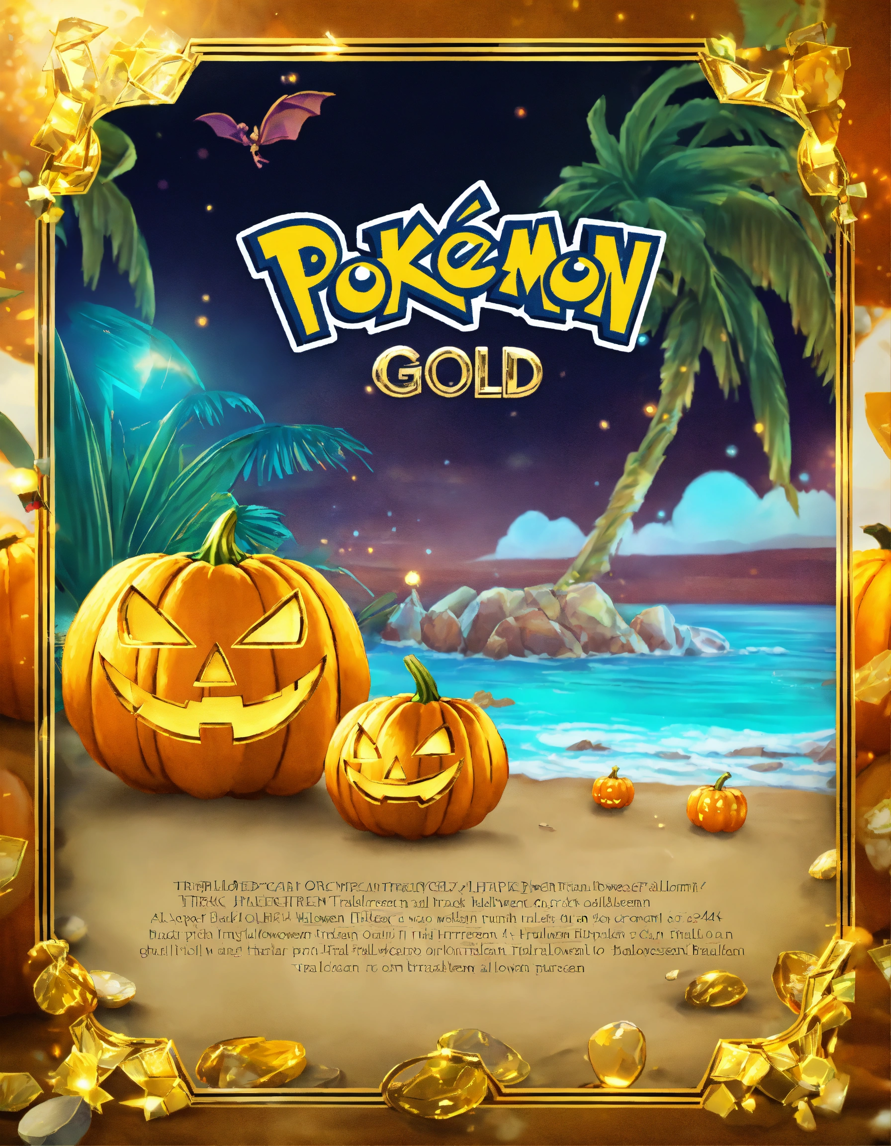 Lexica - Pokemon type TRADING CARD template - Shiny Gold look with ...