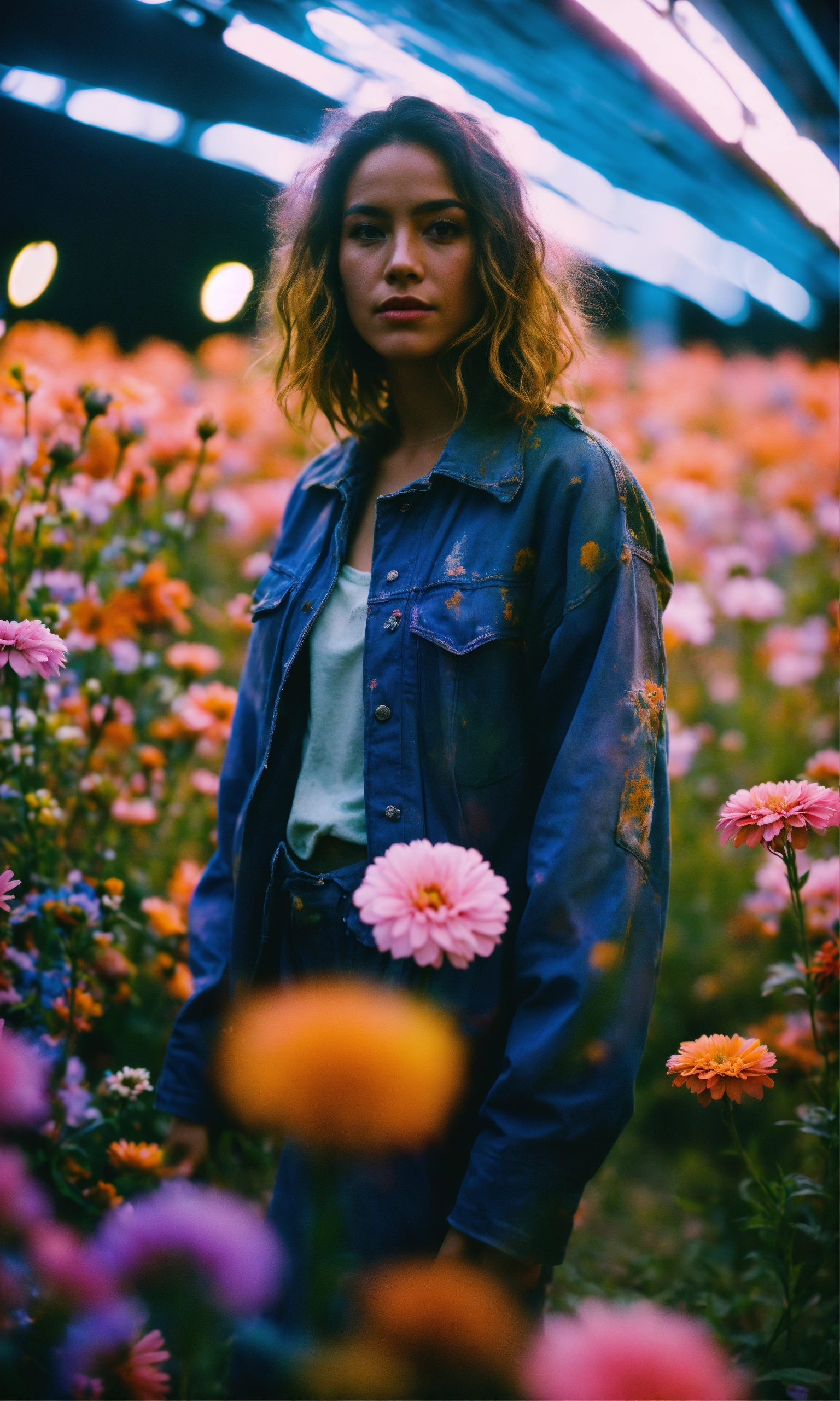 Lexica - Beautiful homeless gritty and dirty female cyborg standing in ...