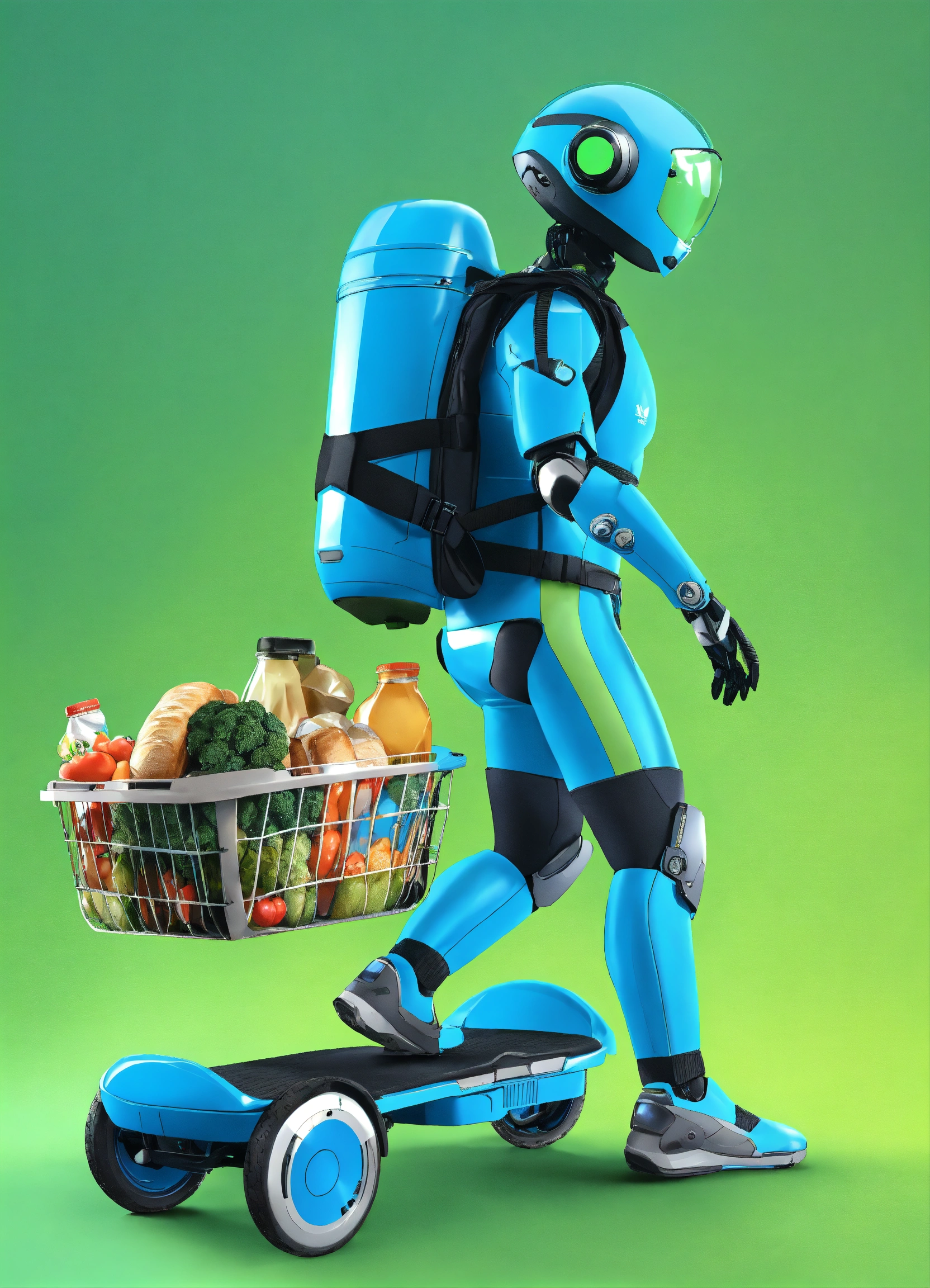 Lexica - A passionate male robot on hoverboard, realistic man face ...