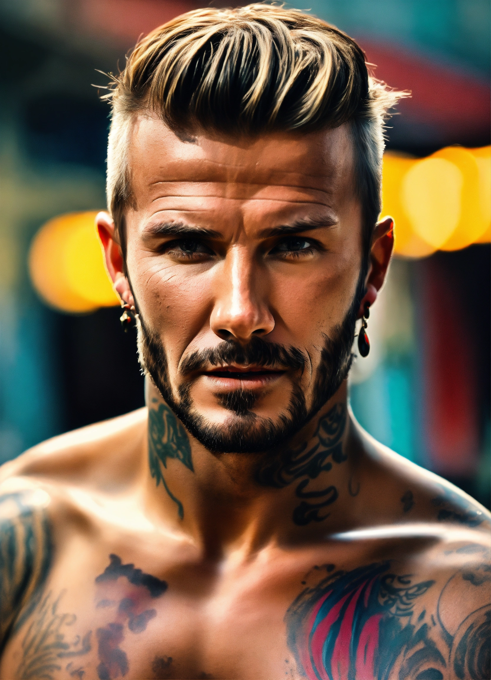Lexica - A painting style oil color of "David Beckham" in behance hd ...