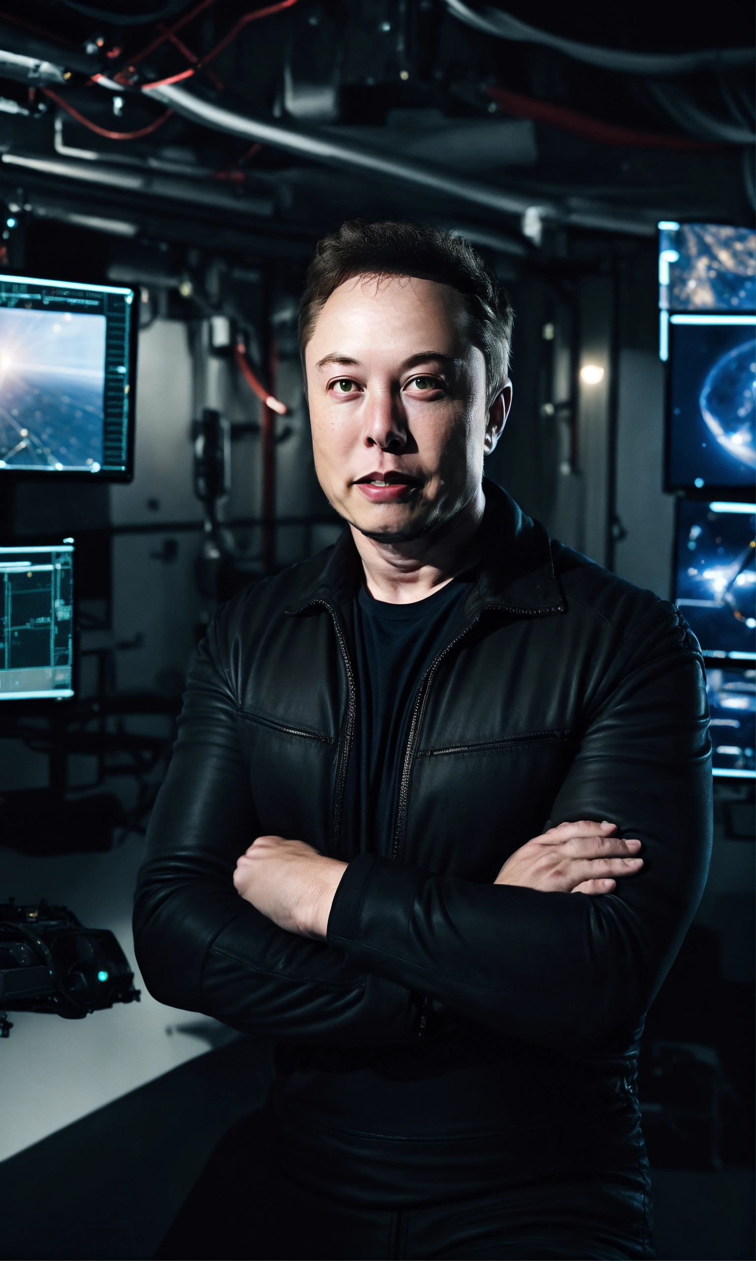 Lexica - Image of Elon Musk, on space X premises, facing at camera ...
