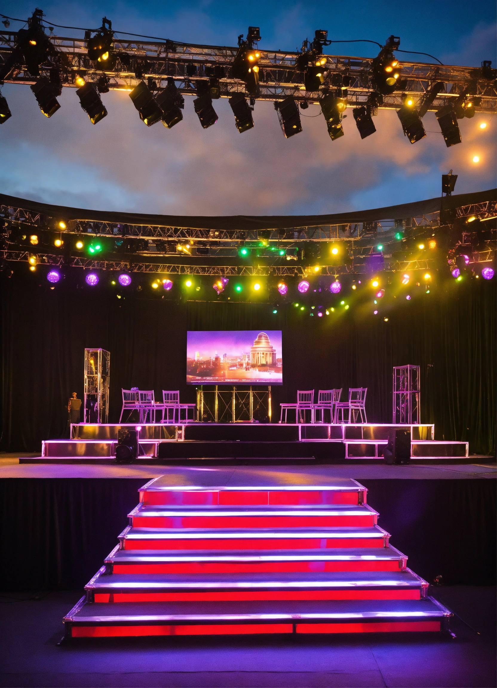 Lexica - Design a medium size outdoor prestigious stage for an awards ...