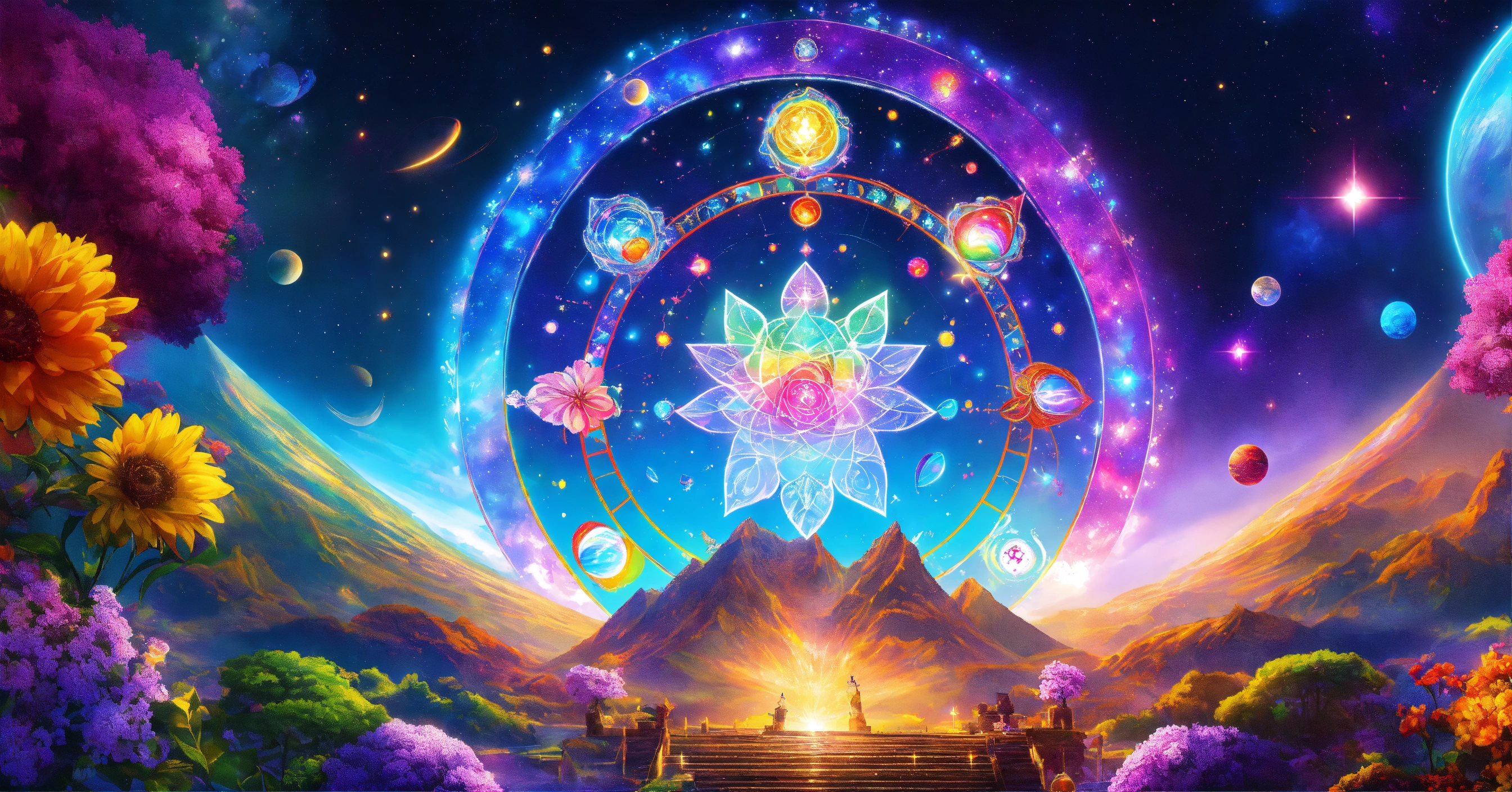 Lexica - Digital anime art, the seven chakras, meditation, cosmic space ...