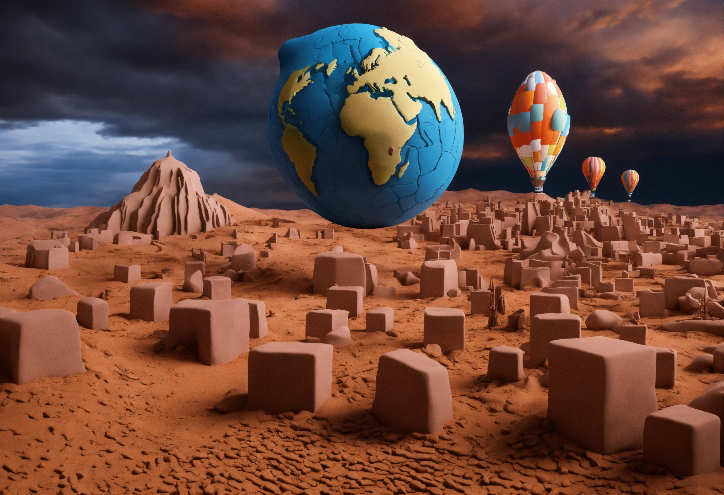 Lexica - Hand-made artwork 3D, modeling clay, wide large view shot ...