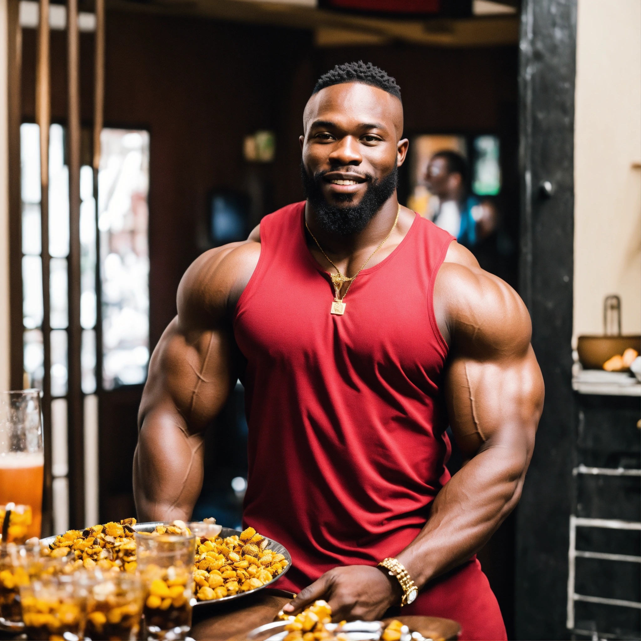 Lexica - 30-year-old Ghanaian man with big muscles, big bodybuilder ...