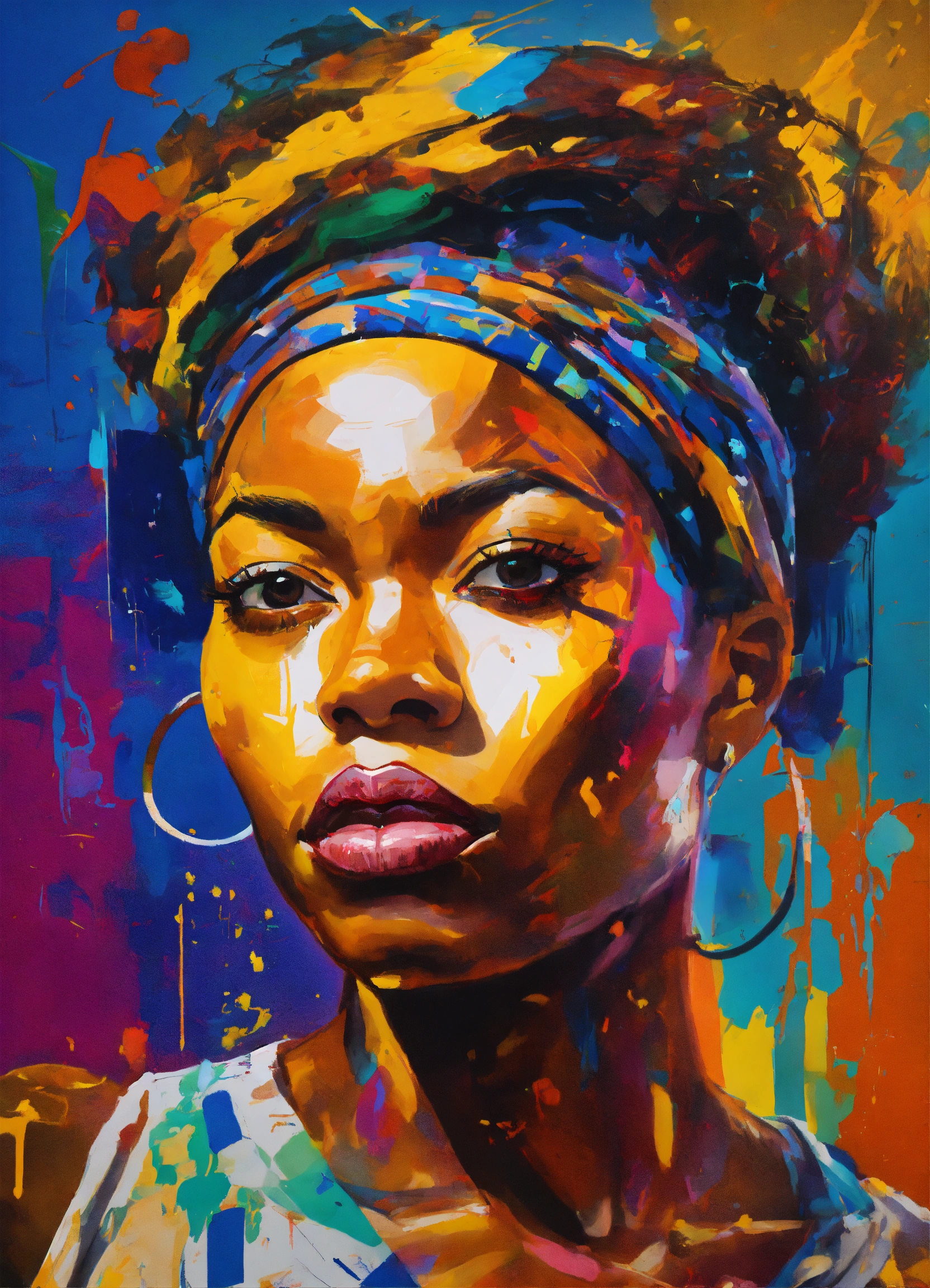 Lexica - An African American figure captured in abstract surreal ...