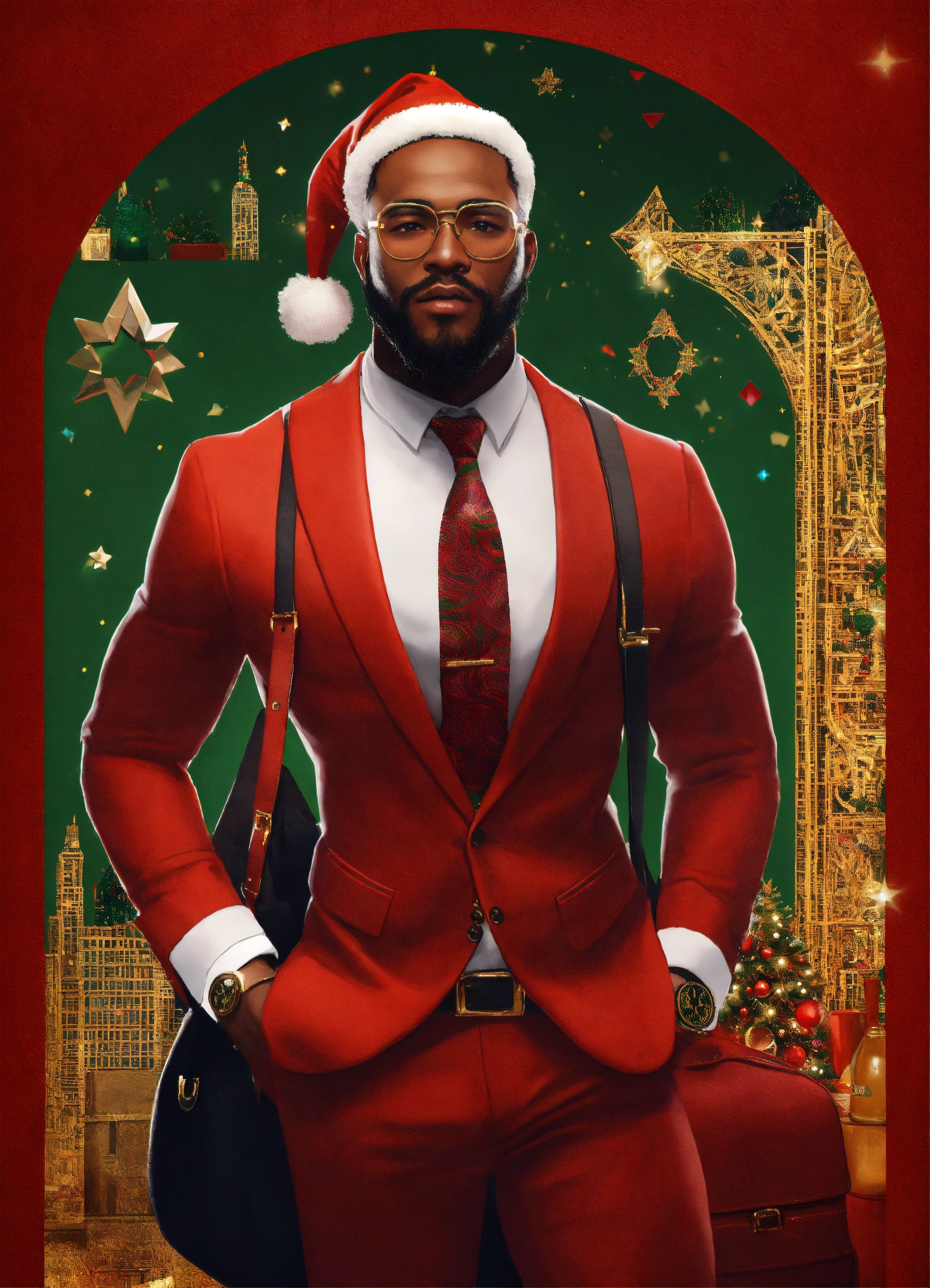 Lexica - A extremely handsome modern African American Santa Claus ...