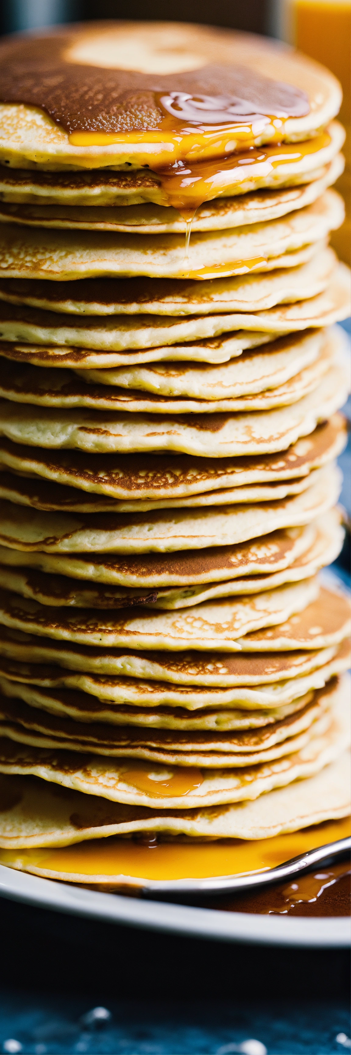 Lexica - A photo of a very tall stack of pancakes, portra 400