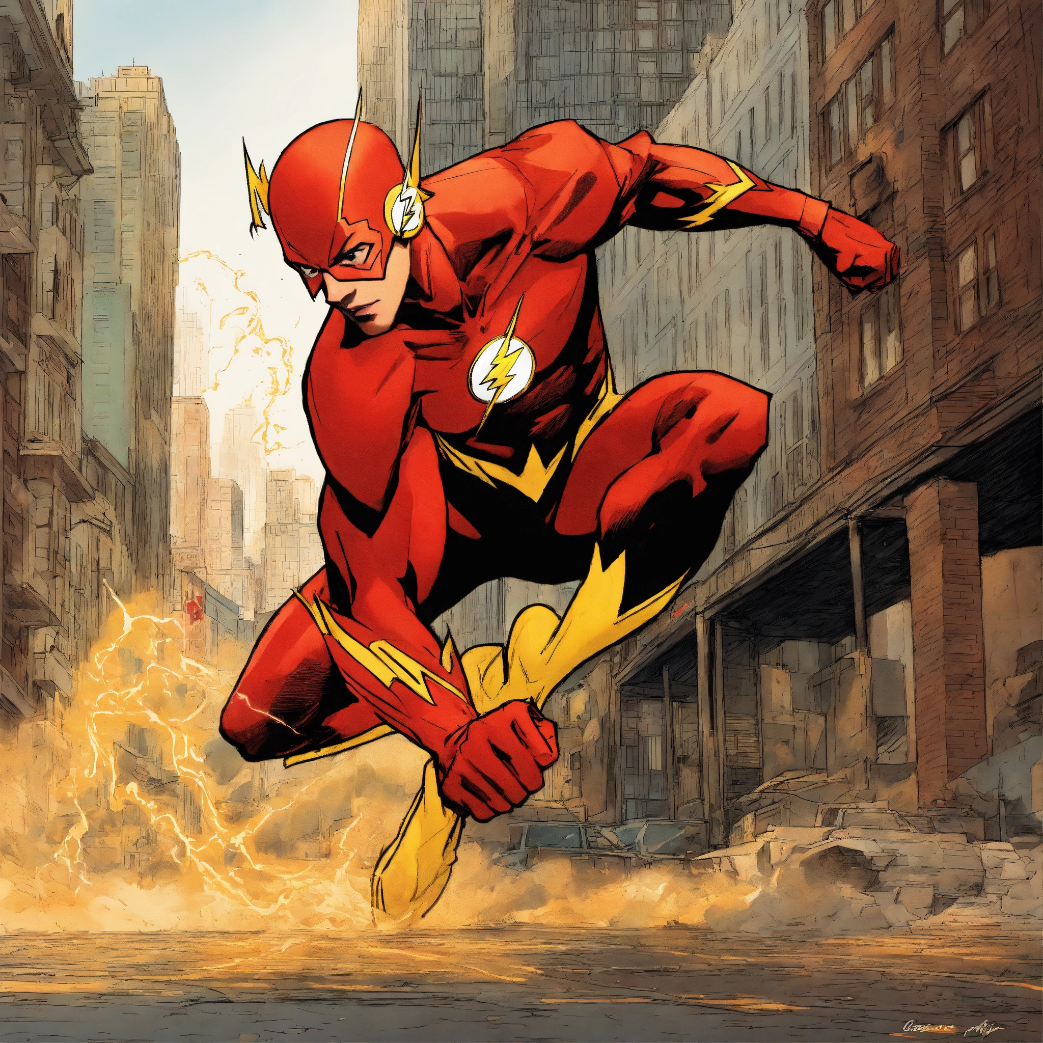 Lexica - Imagine The Flash drawn minimalistically by Greg Capullo in ...