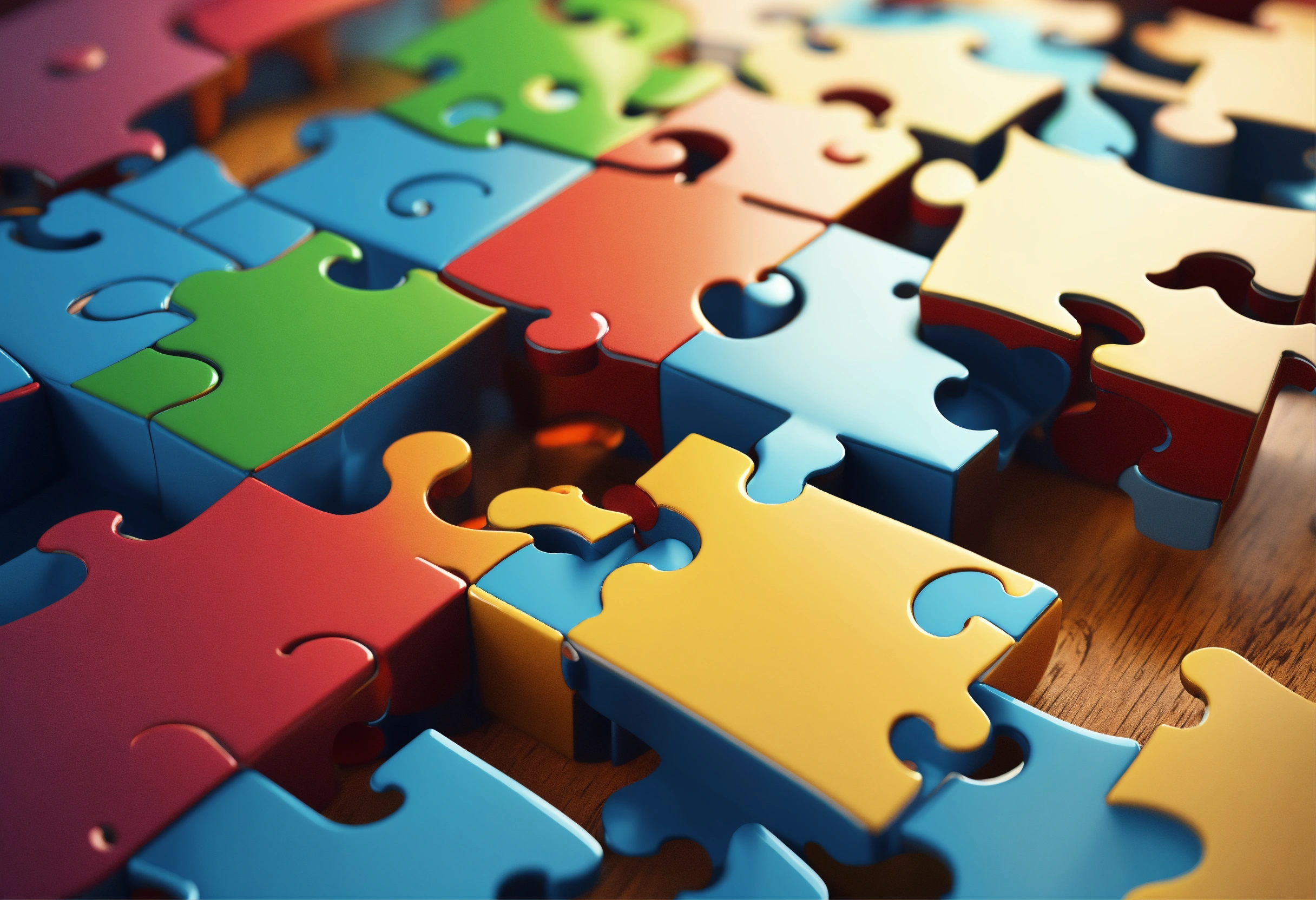 Lexica - A puzzle with all the pieces fitting together perfectly 3d ...