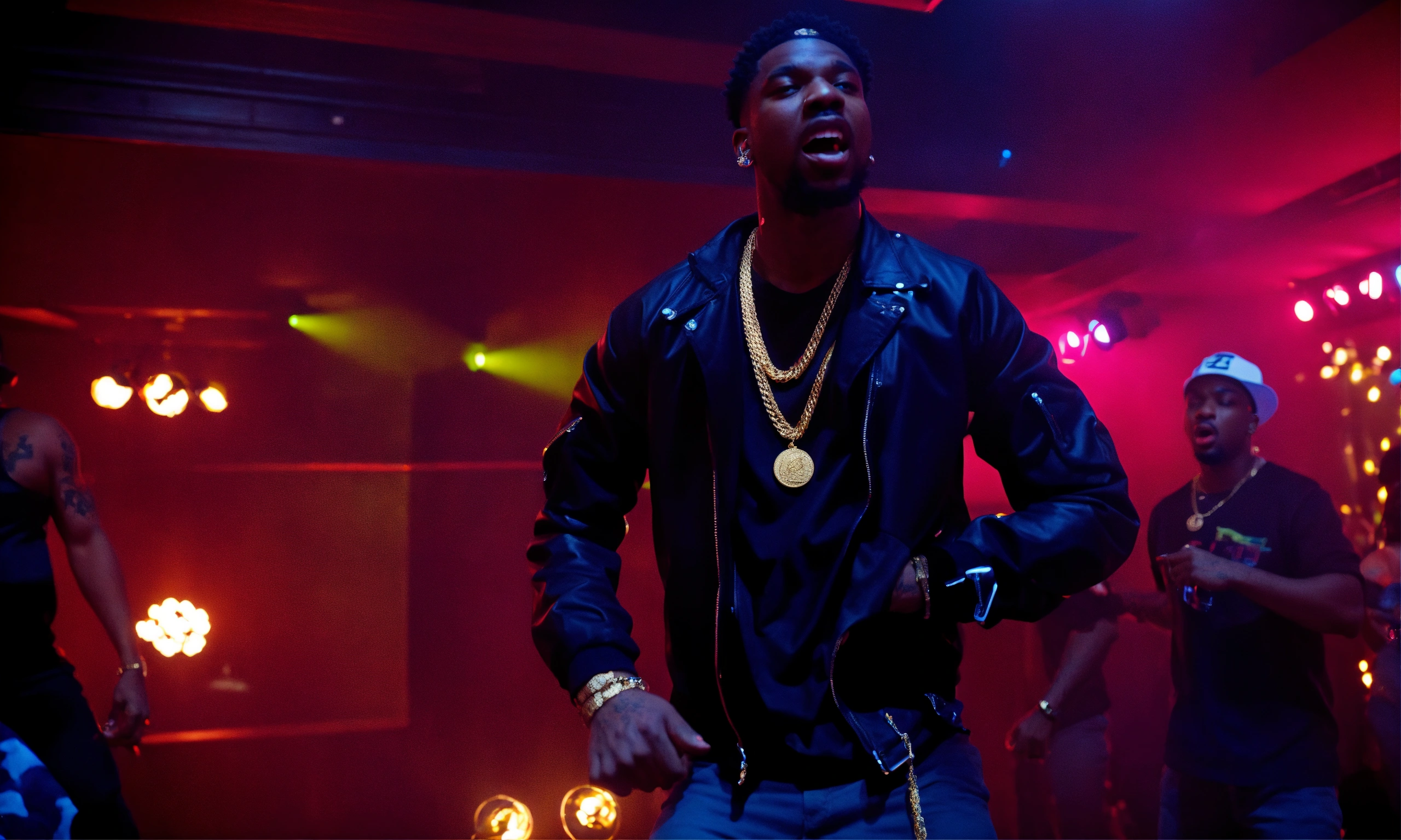 Lexica - Full body shot black battle rapper "Loaded Lux" battle rapping ...