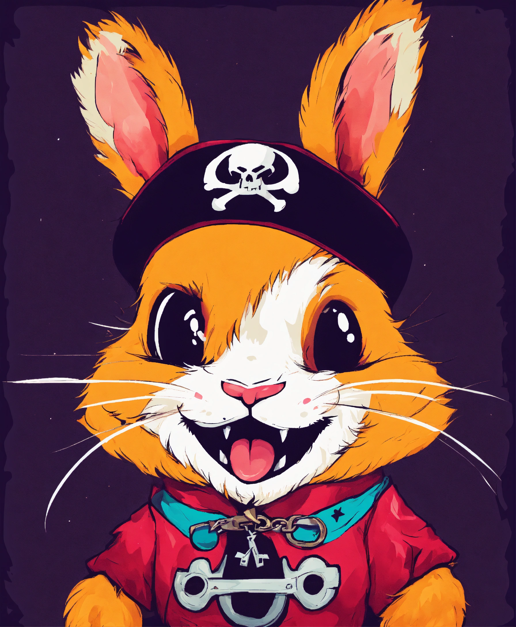 Lexica - A crazy bad cute pirate bunny face with buck teeth and an ...