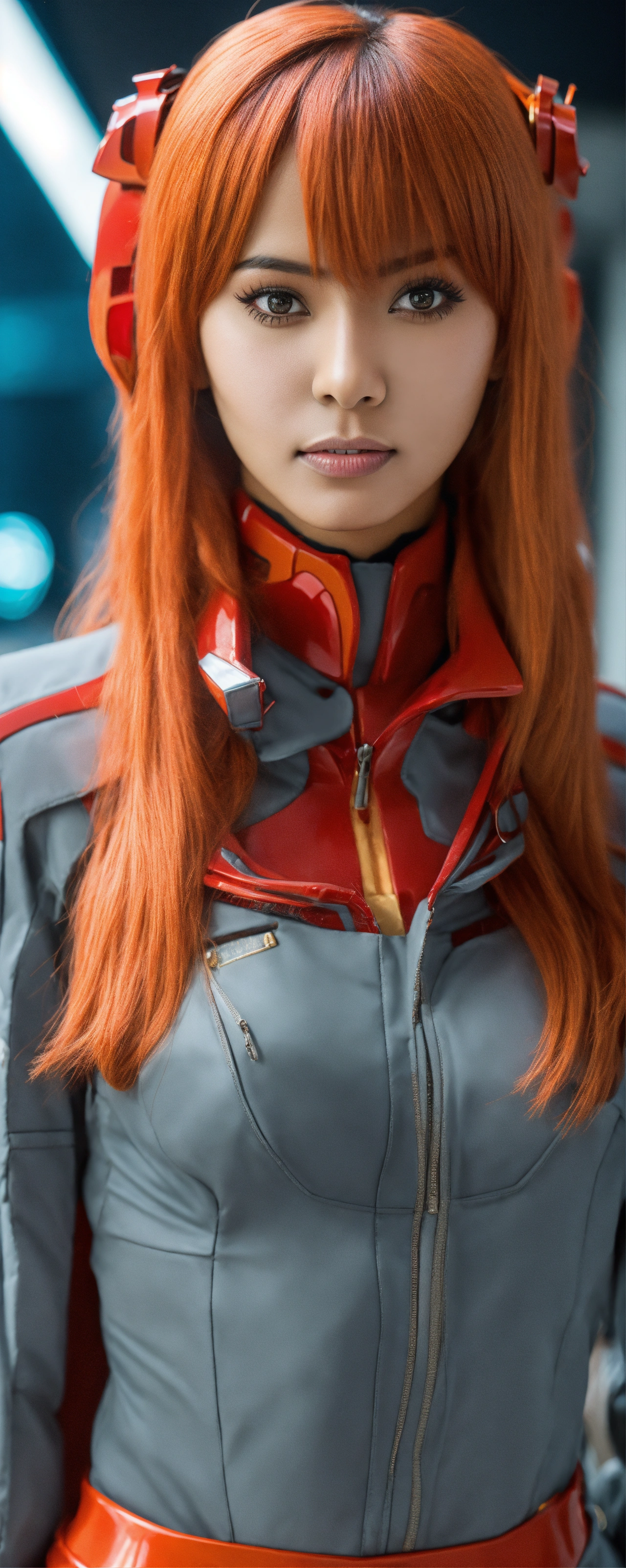 Lexica - Slim indian woman cosplaying asuka langley