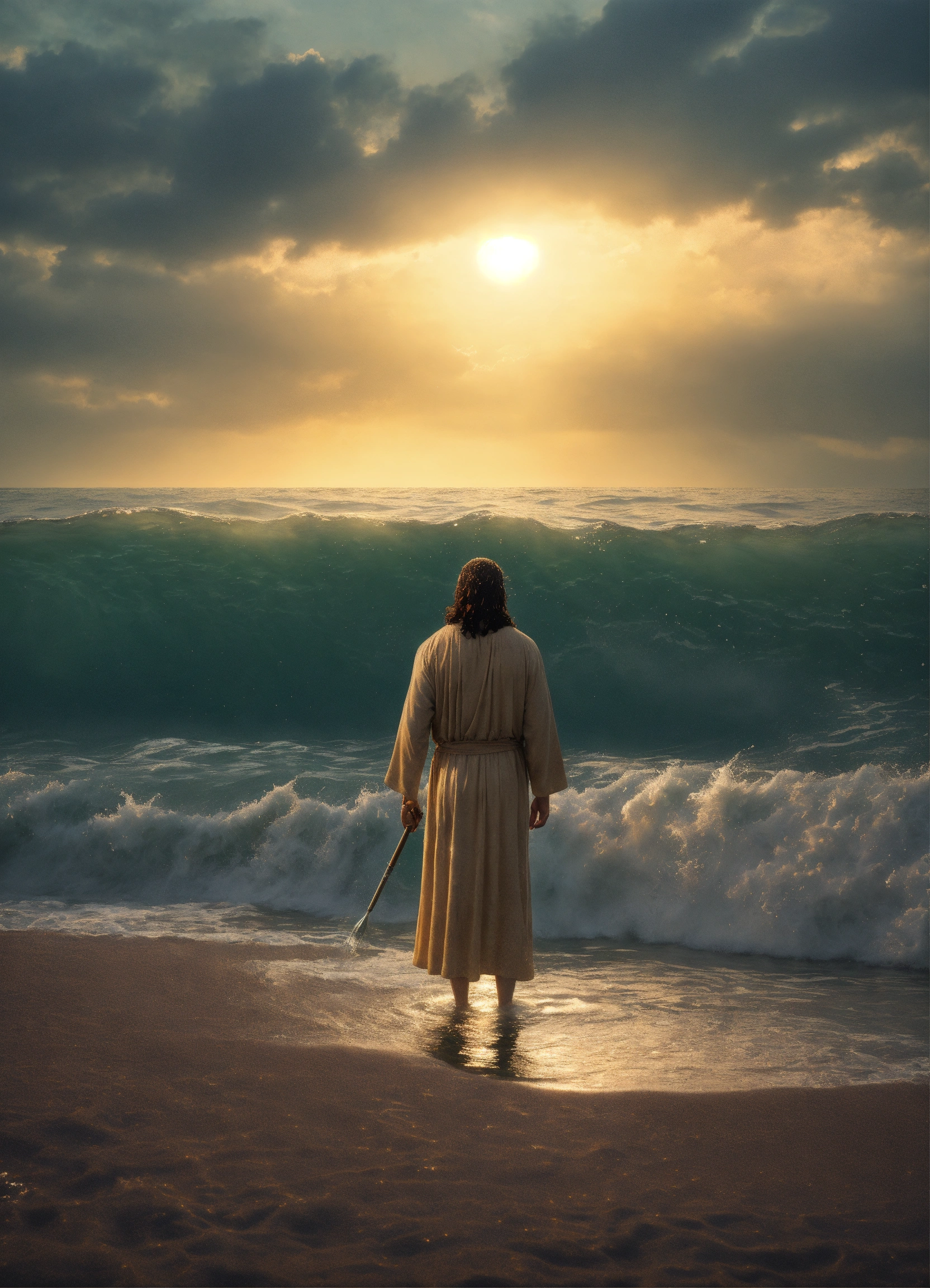 Lexica - Peter drowns in the sea and jesus saved him