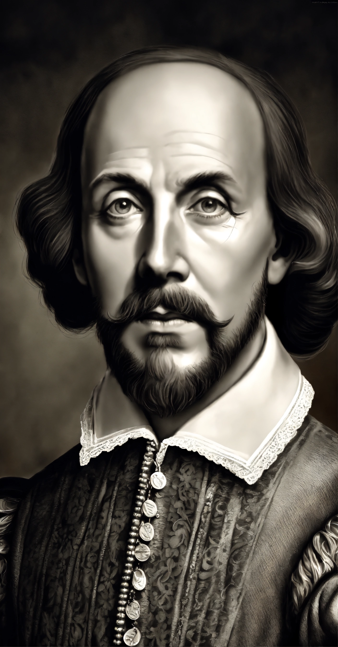 Lexica - Greyscale Portrait of william Shakespeare in photo realistic style