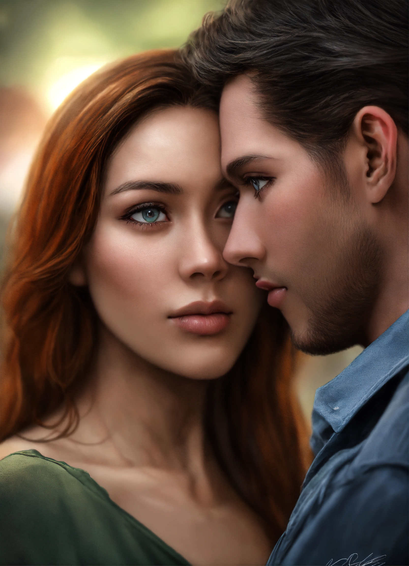 Lexica - A couple eye gazing, connection, intimate, photo realistic, matte
