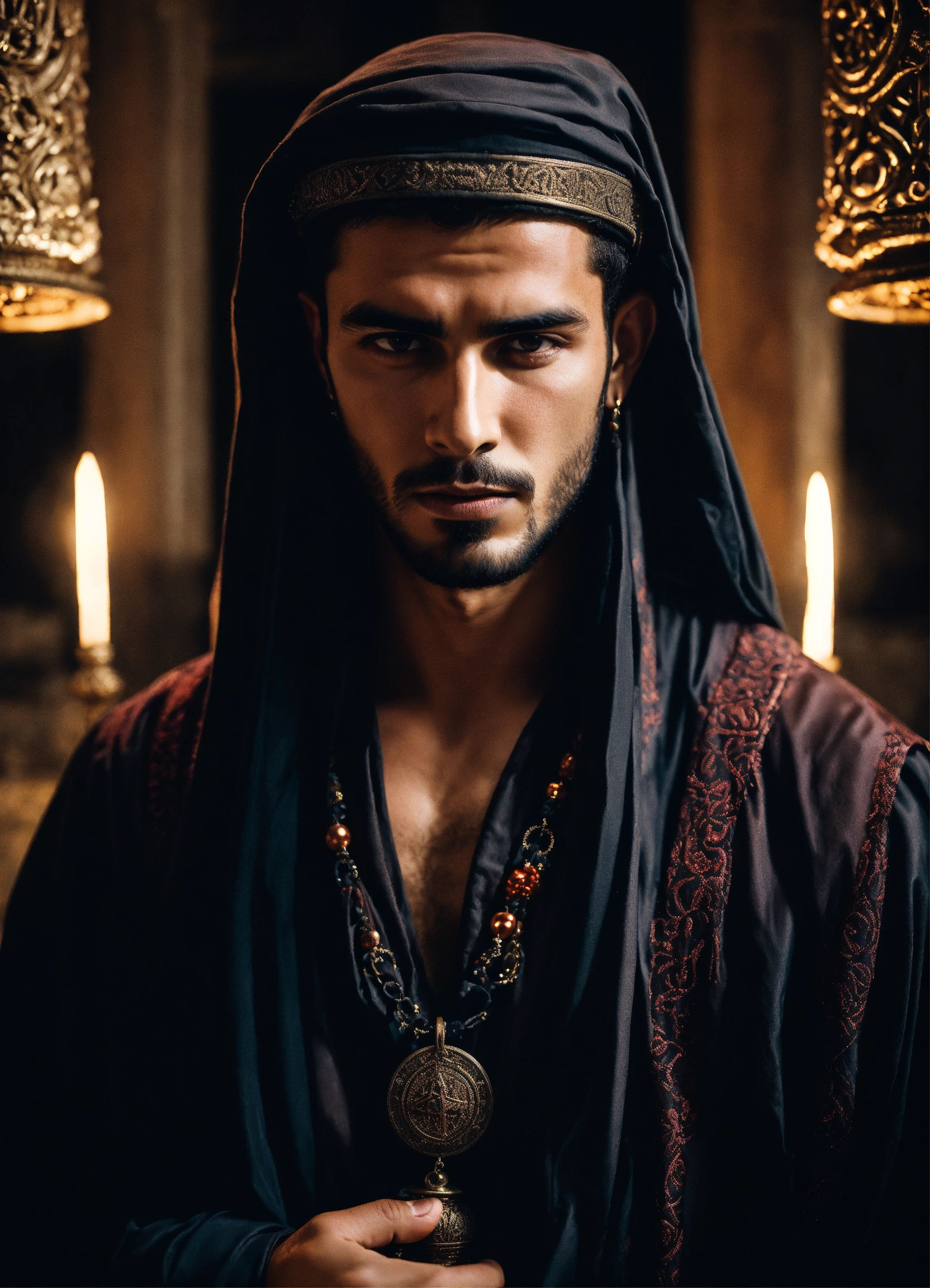 Lexica - Portrait of a young handsome dark and evil Middle Eastern ...