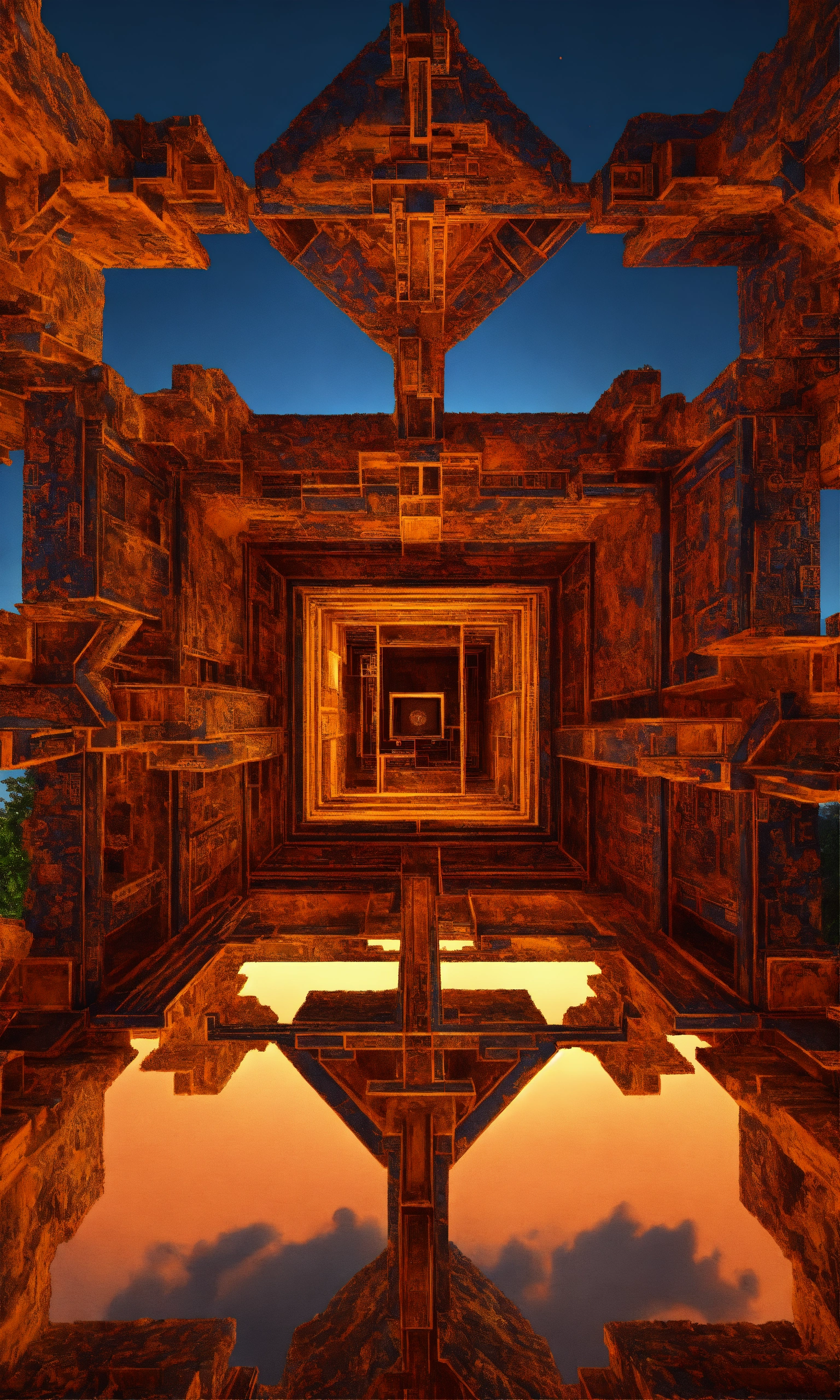 Lexica - Taoist monk tesseract body fractal three point perspective ...