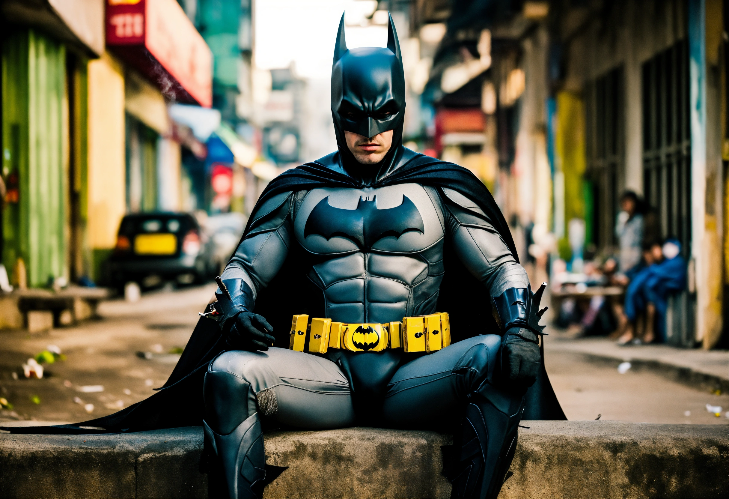 Lexica - Batman smoking cigarette ron manila street