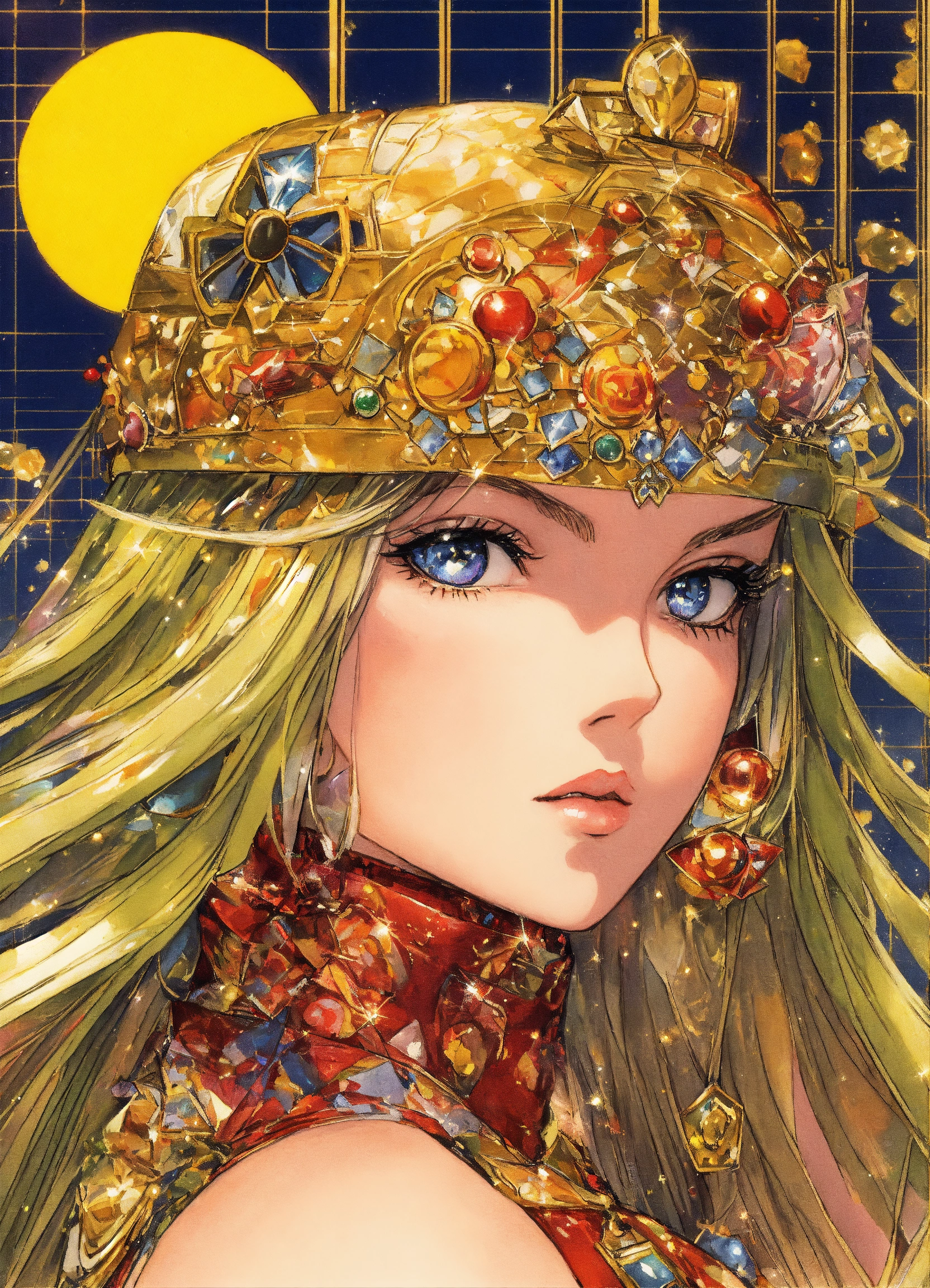 Lexica - Rhinestone glitter classic "menko" card featuring a alluring ...