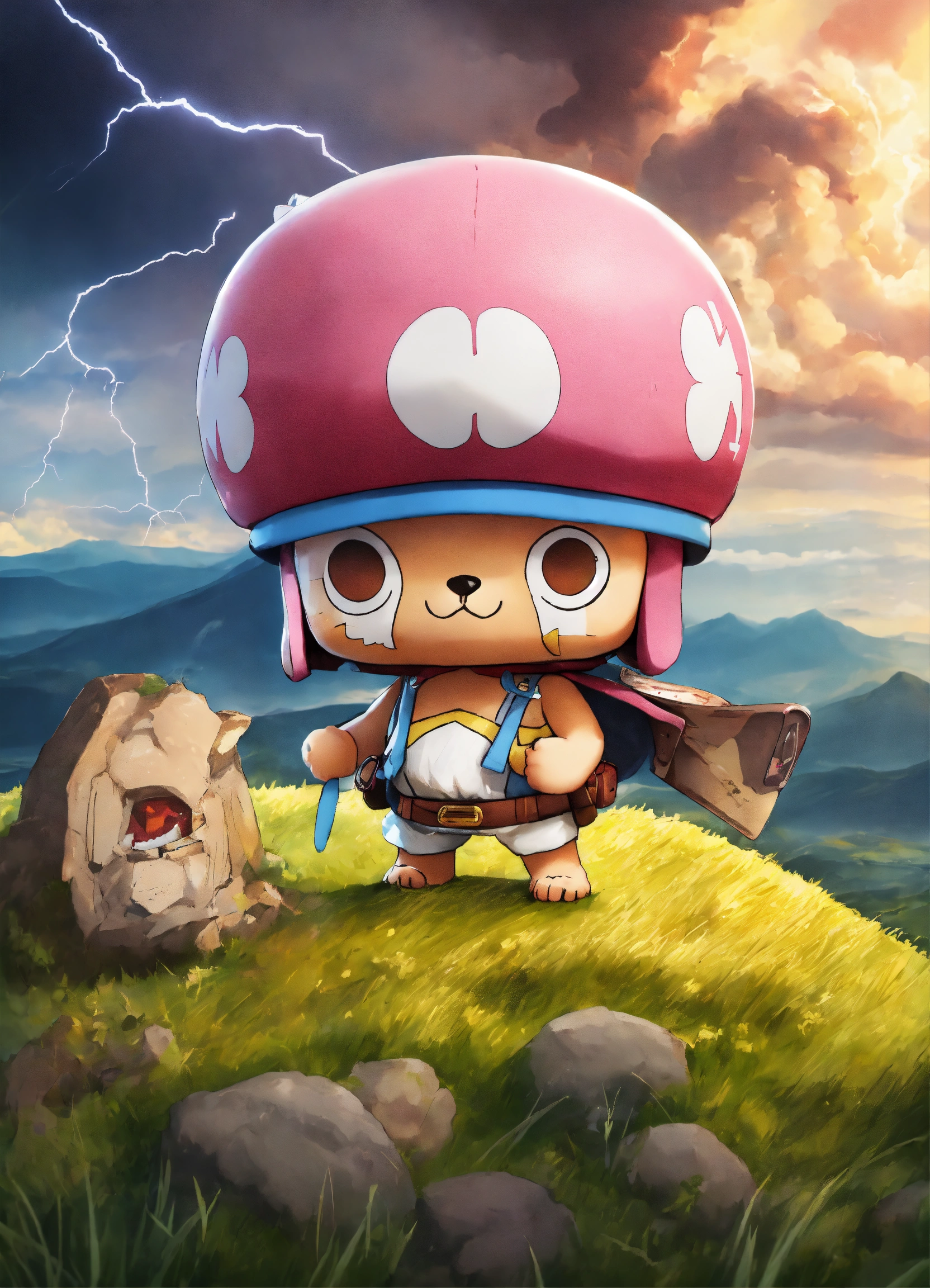 Lexica - TITAN LIKE POP TONY CHOPPER ONE PIECE ,RANING BACK GROUND WITH ...