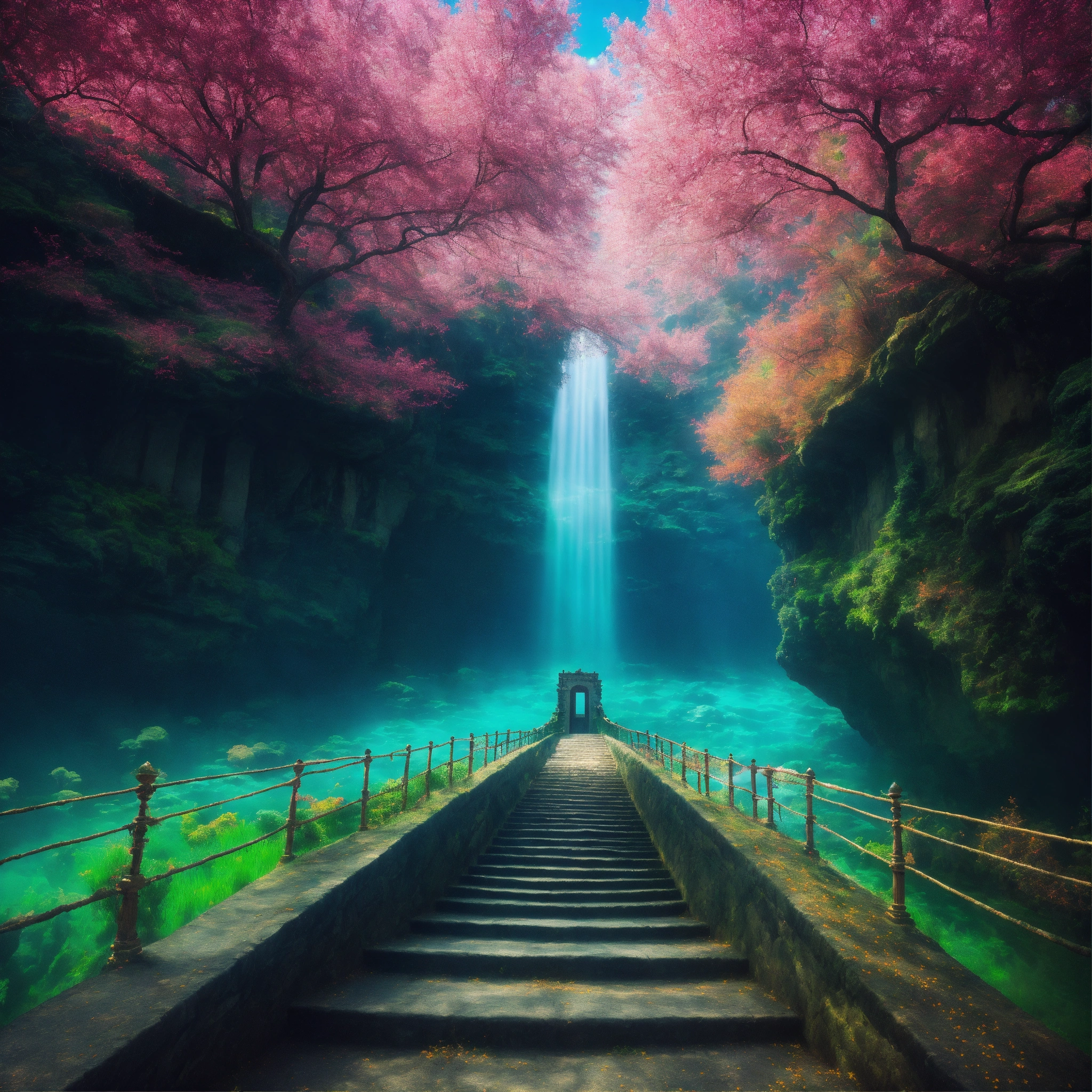 Lexica - Underwater long exposure photography, giant stairs with a ...