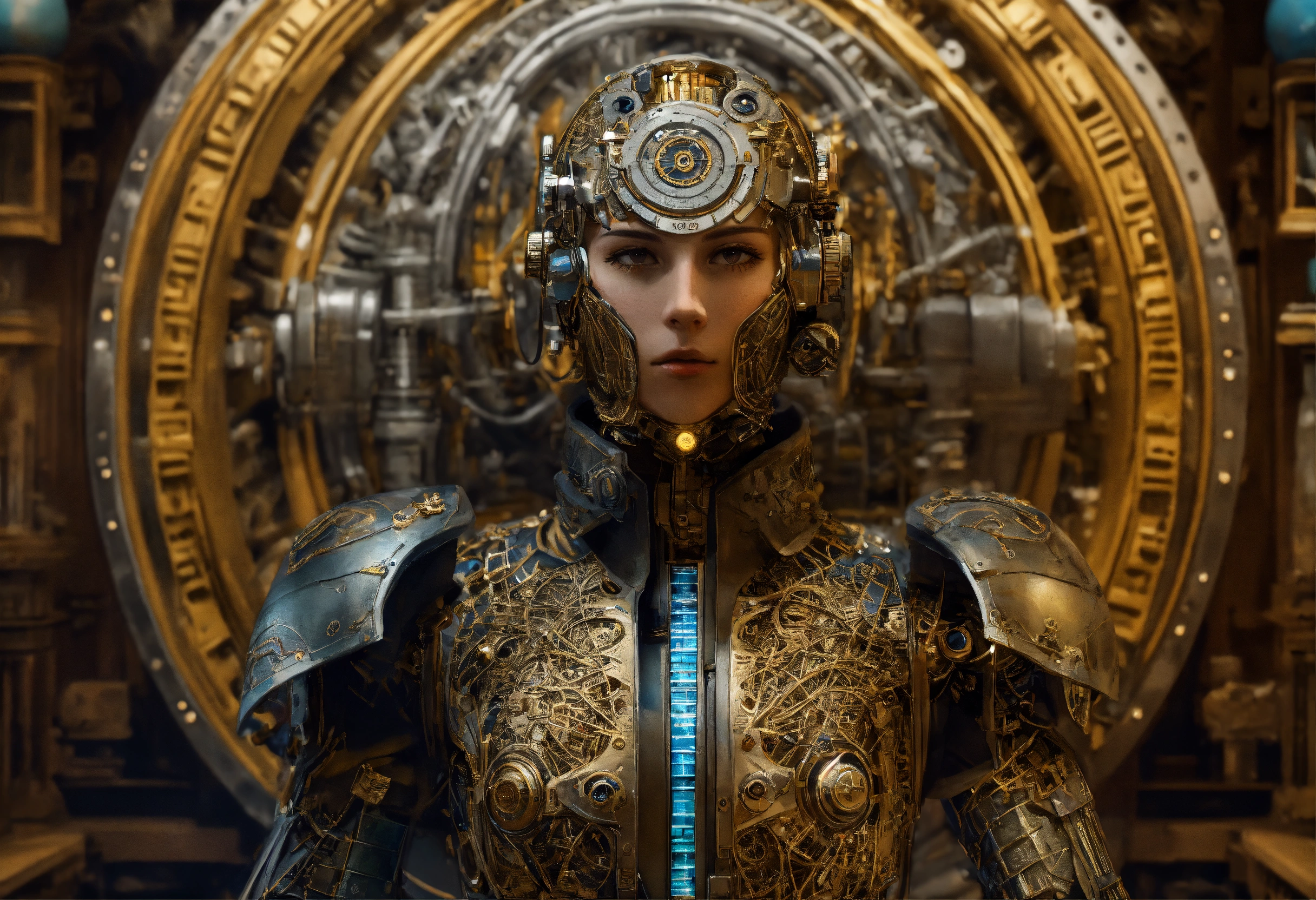 Lexica - Create a photorealistic portrait of a cyborg medieval ...