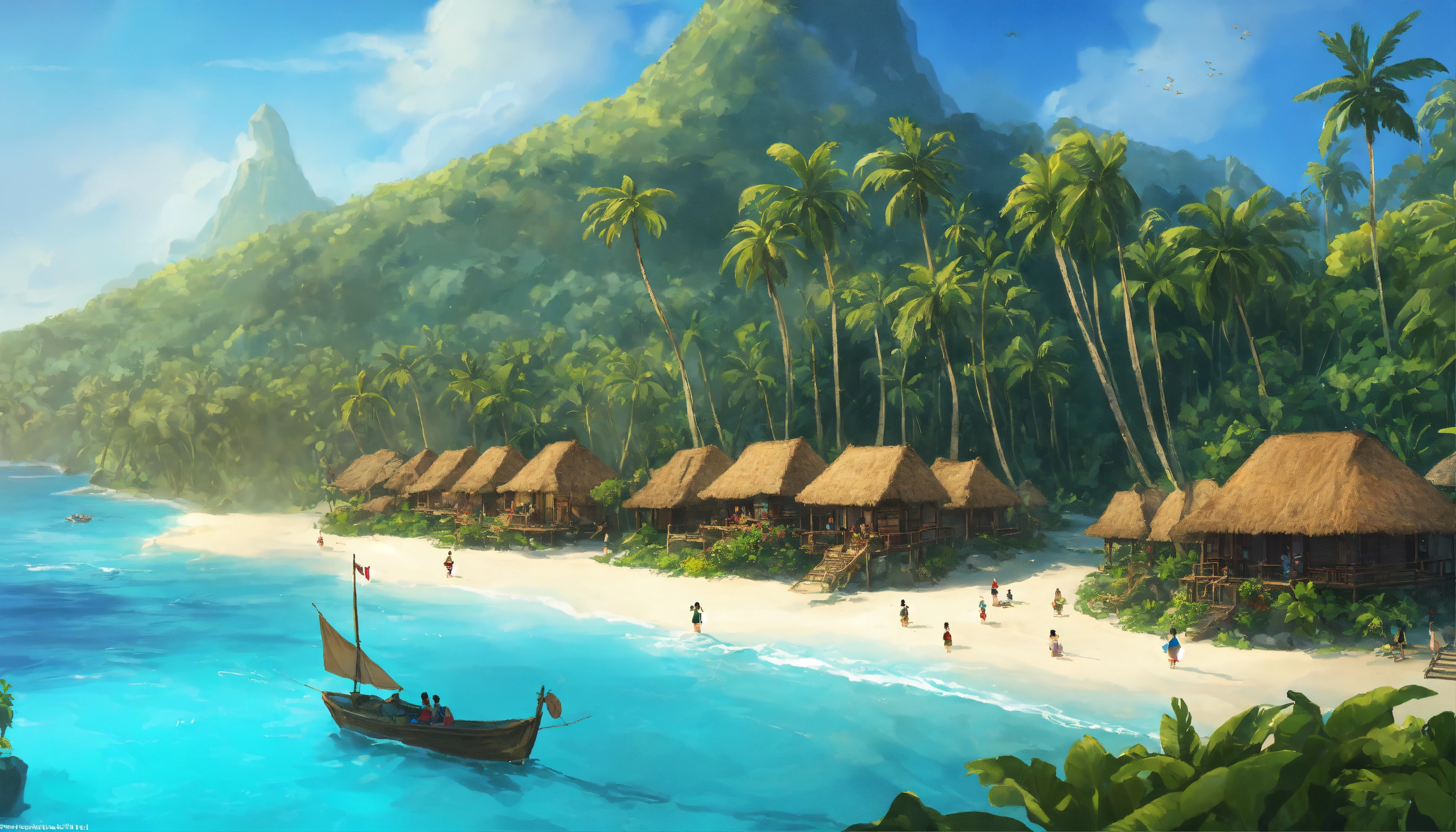 Lexica - Concept art of tropical village, Polynesian, fantasy, moana ...