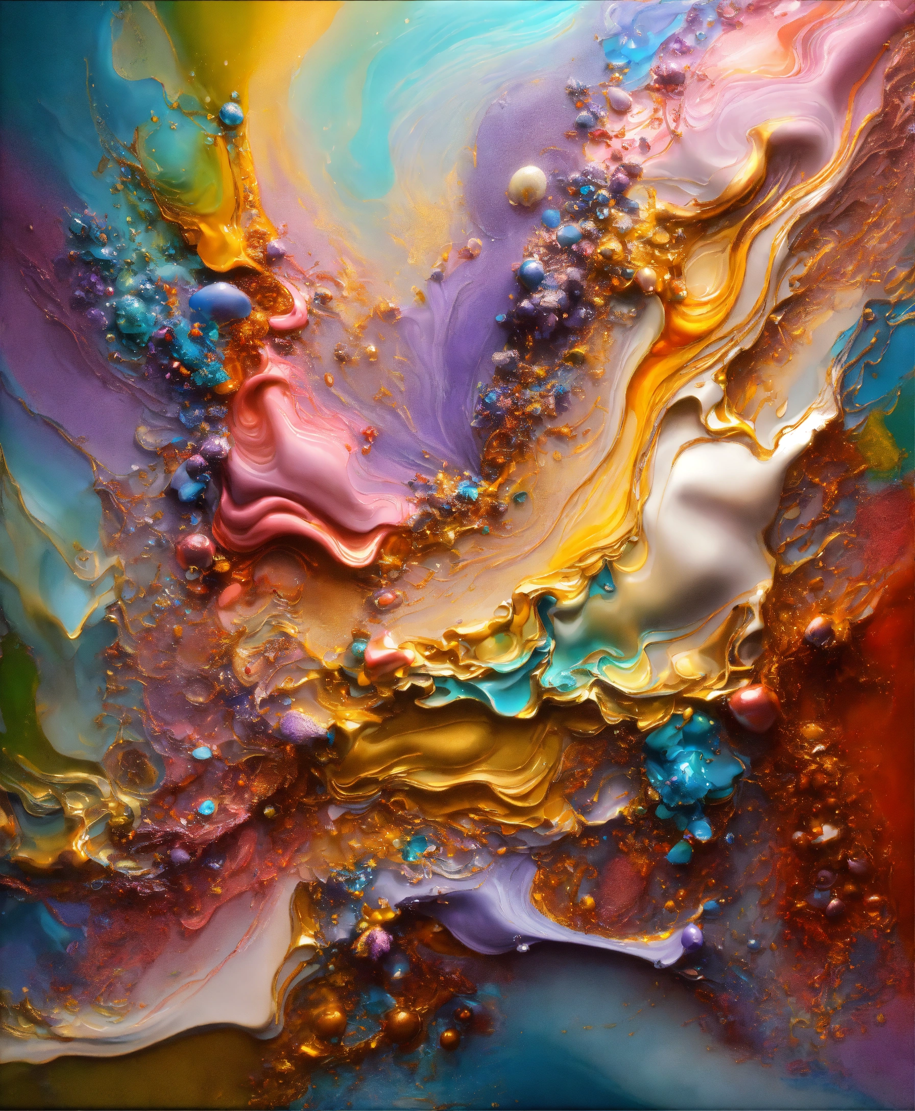 Lexica - Colorful abstract painting oil and water complex complicated ...