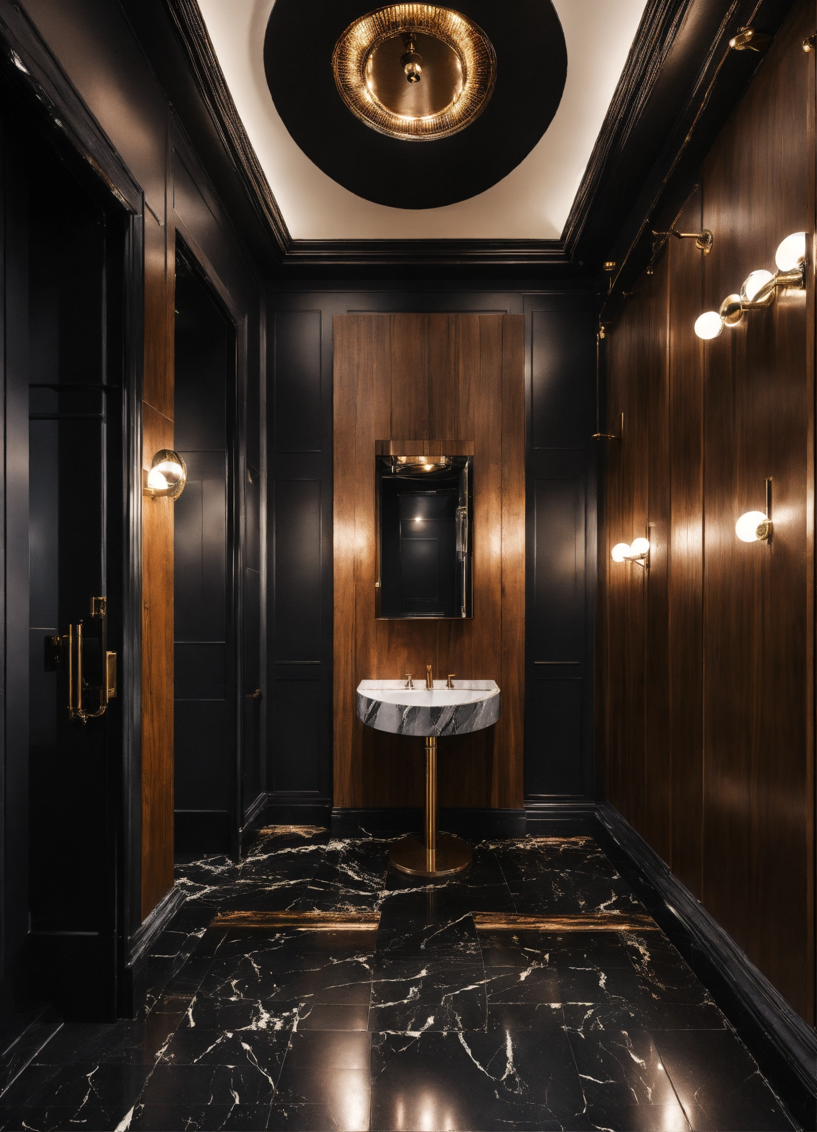 Lexica - A spectacular men’s bathroom area for a nightclub with wood ...