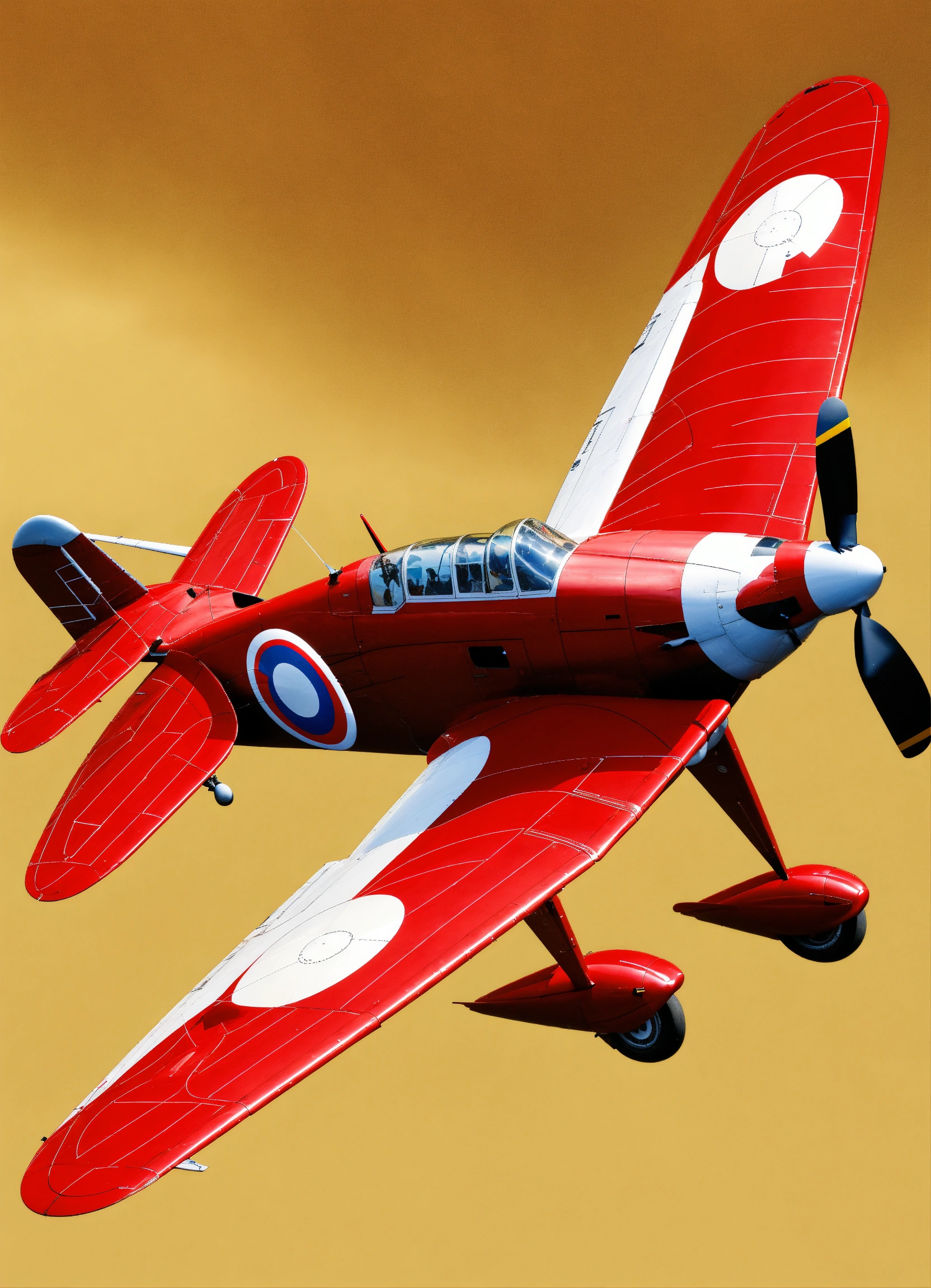 Lexica - Red propeller-driven war aircraft