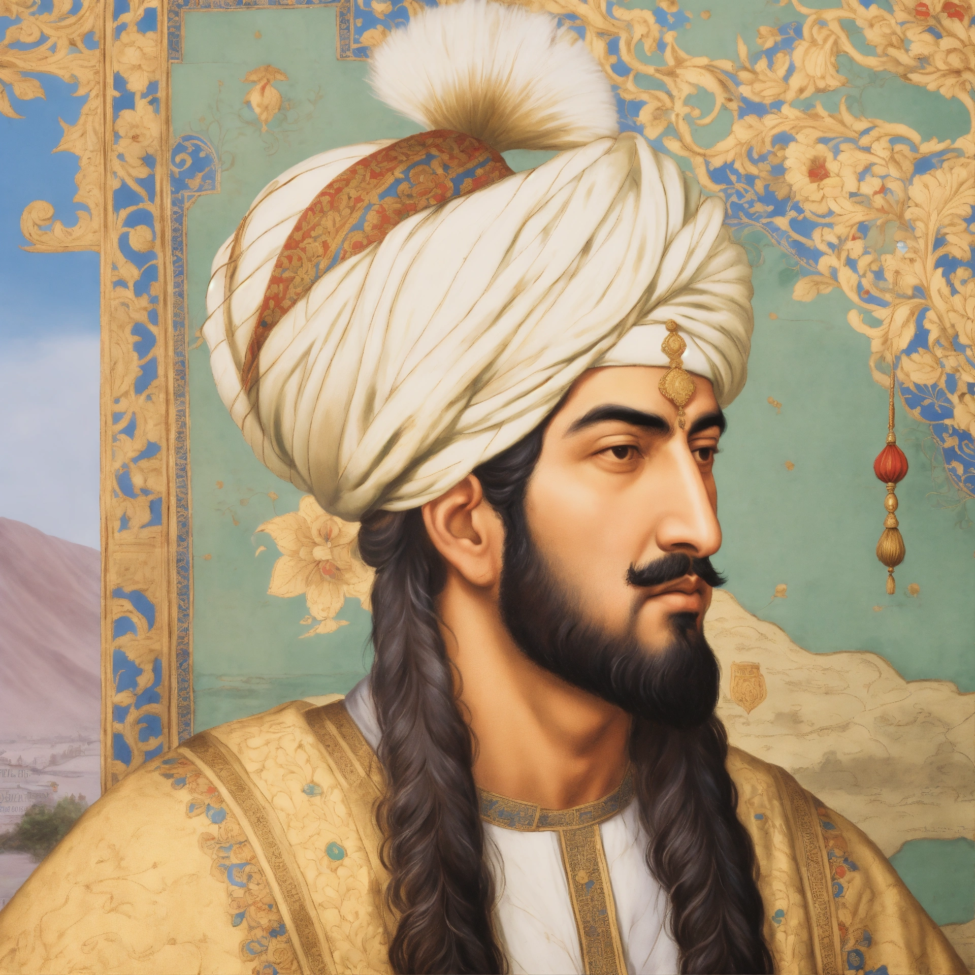 Lexica - 5k, realistic, Zahir ad-din Muhammad Babur, is a descendant of ...